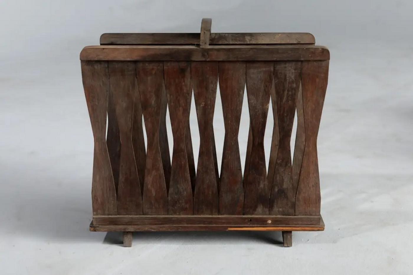 Set of Three Mid-Century Modern Wooden Magazine Racks, Brazil, 1950s