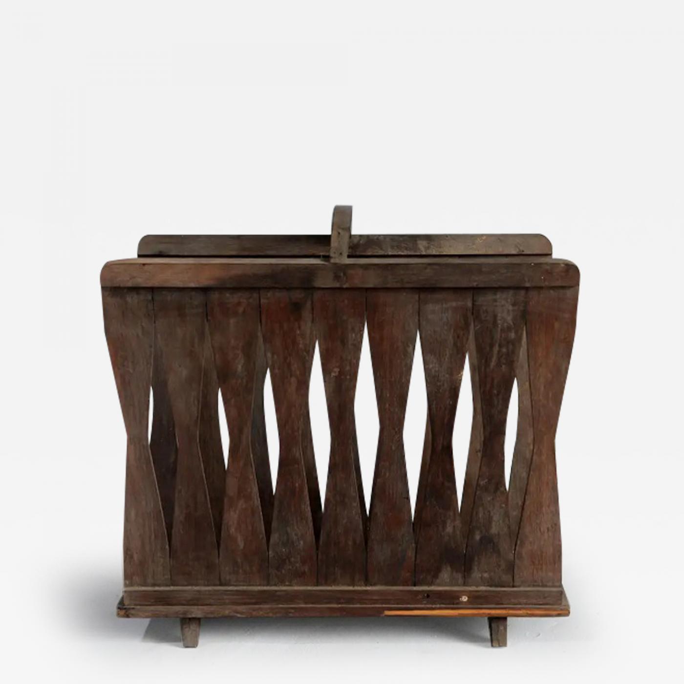 Set of Three Mid-Century Modern Wooden Magazine Racks, Brazil, 1950s