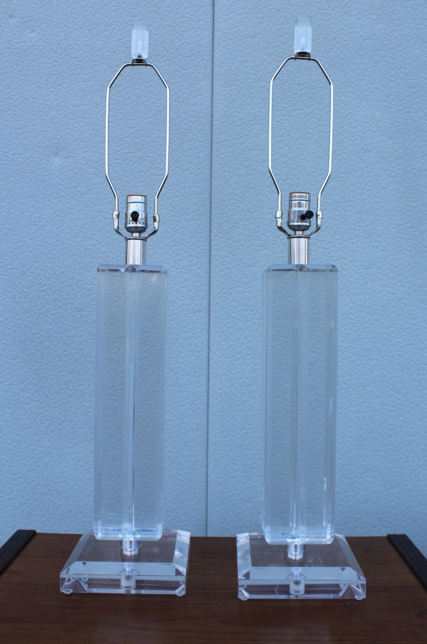 Ritts Co. \ Shirley & Herb Ritts - 1970's Shirley Ritts Lucite Table Lamps