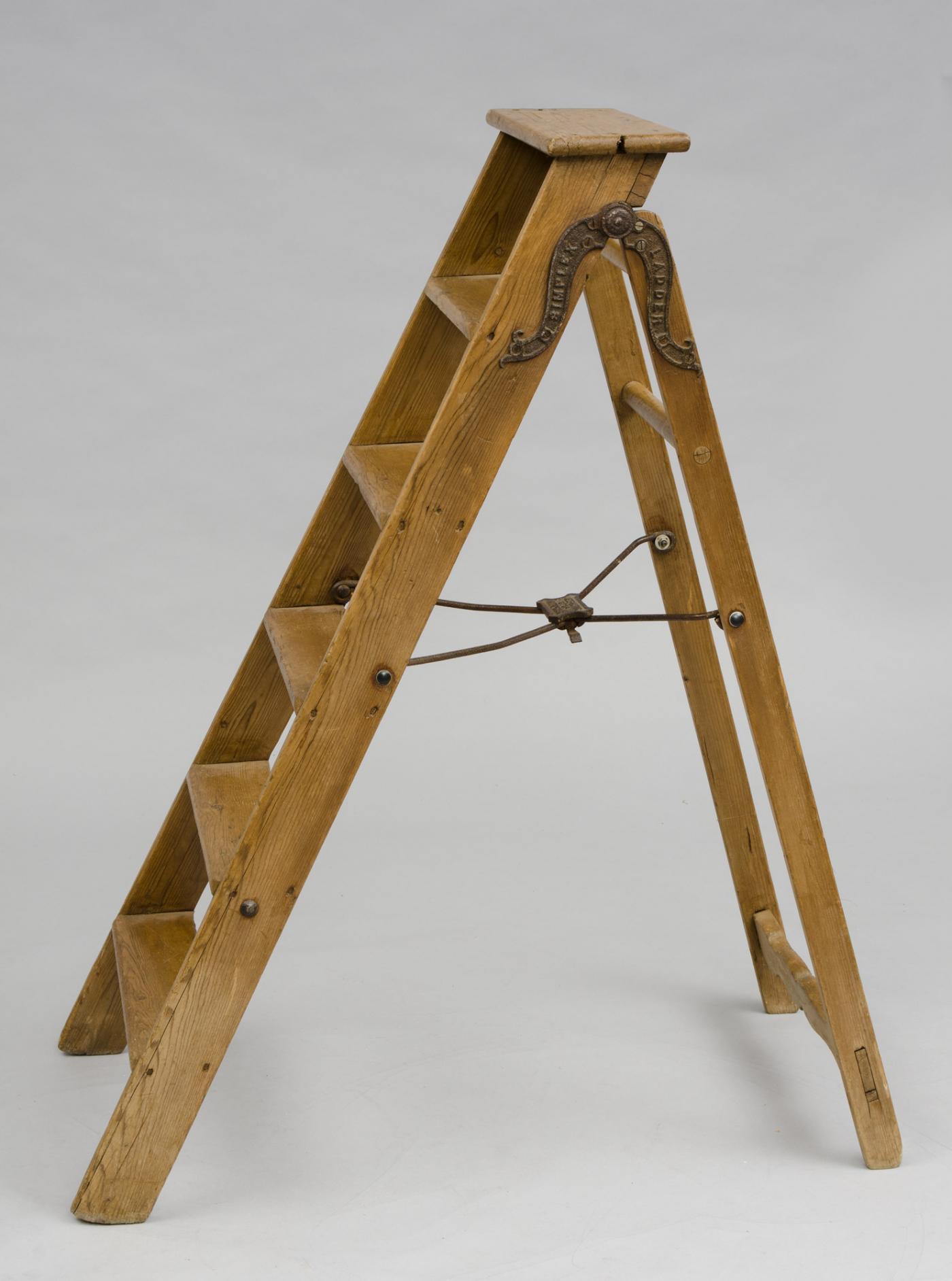 Simplex Ladder - English Victorian Pine Step Ladder Labeled "Simplex ...