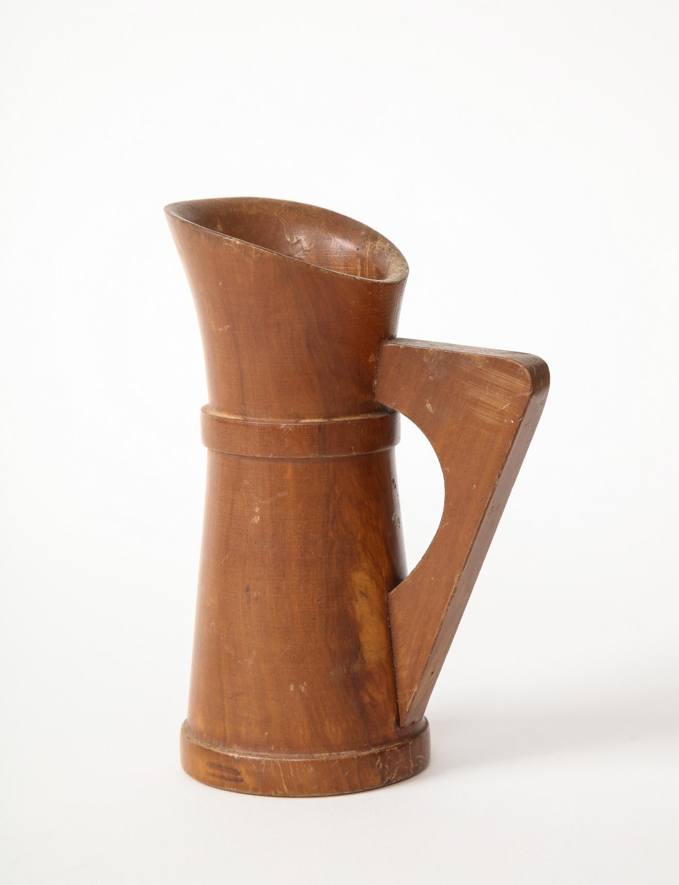 Small Mid-Century Vintage Wooden Pitcher, France, c. 1950s