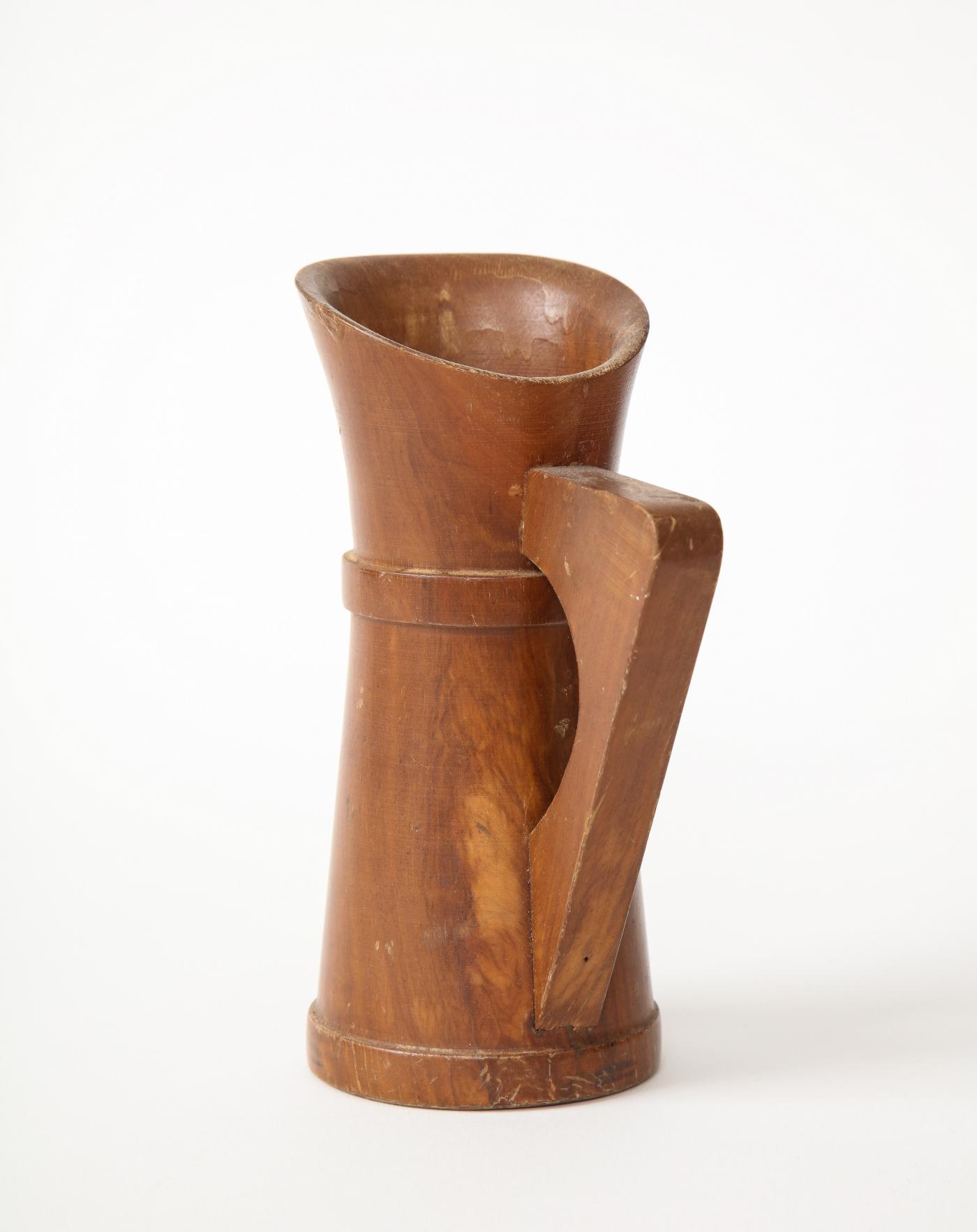 Small Mid-Century Vintage Wooden Pitcher, France, c. 1950s