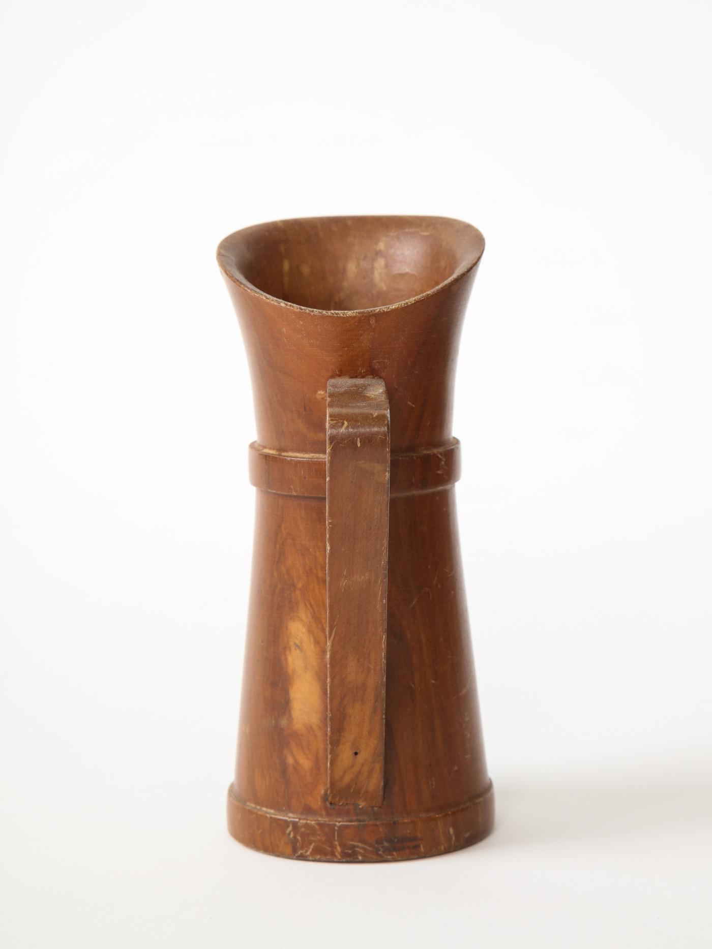 Small Mid-Century Vintage Wooden Pitcher, France, c. 1950s