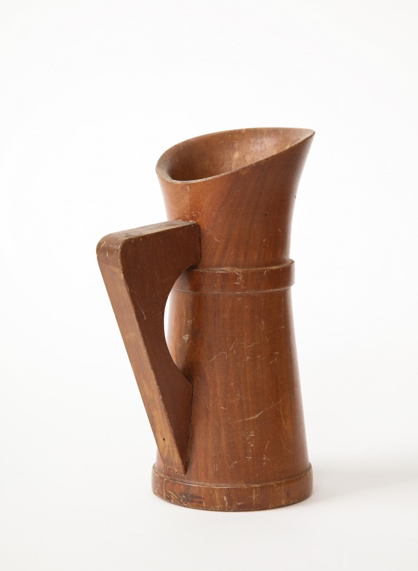 Small Mid-Century Vintage Wooden Pitcher, France, c. 1950s