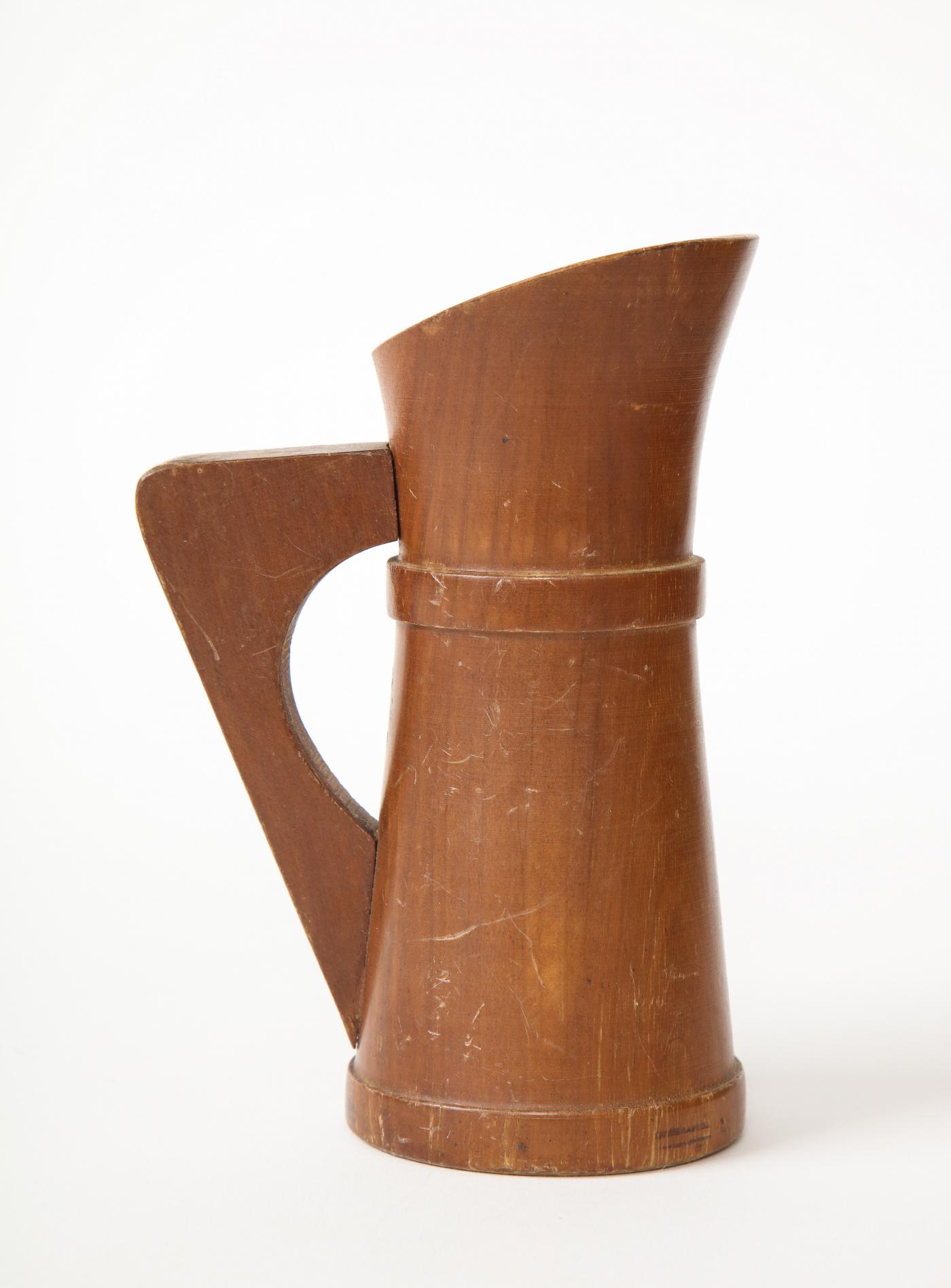 Small Mid-Century Vintage Wooden Pitcher, France, c. 1950s
