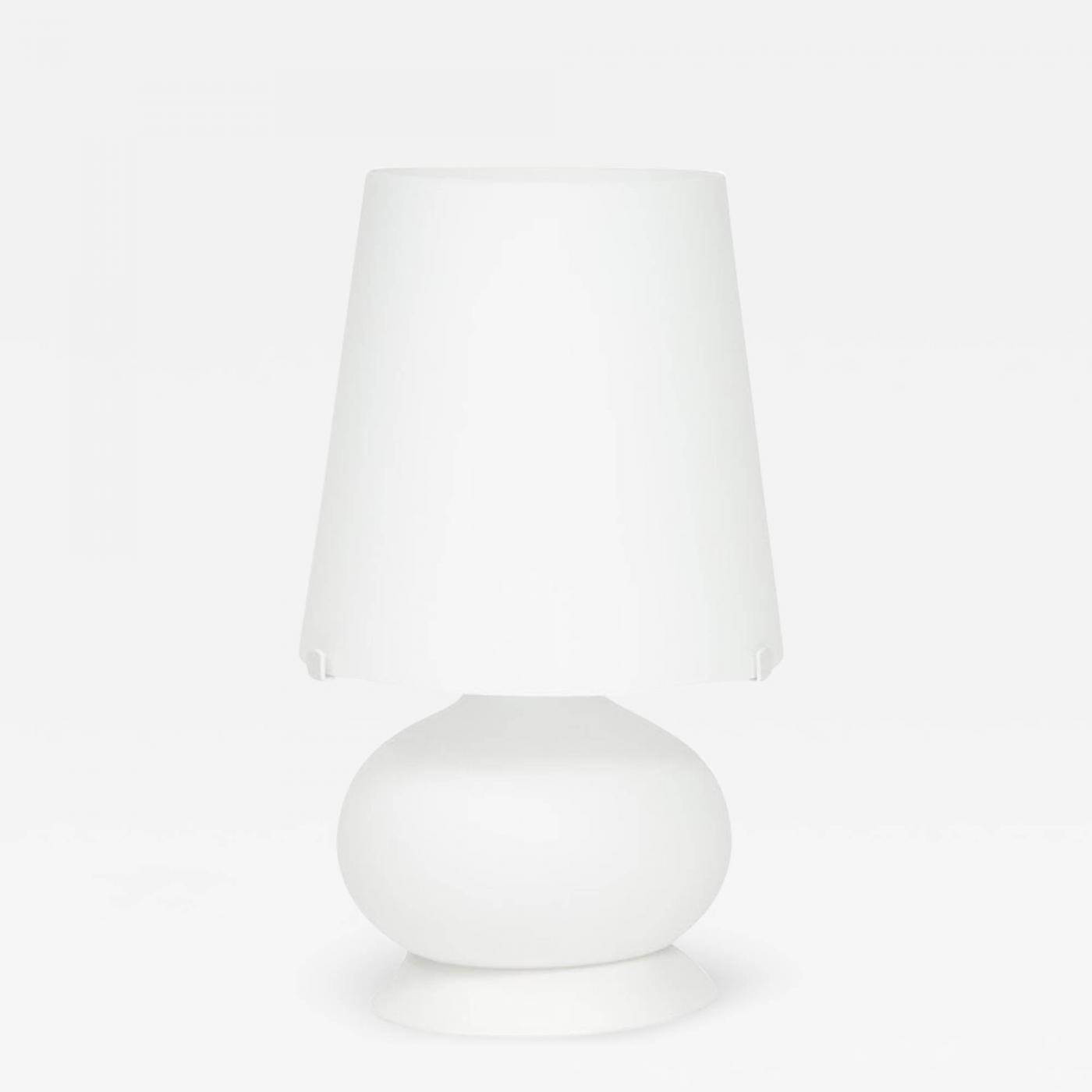 Max Ingrand - Small White Glass Table Lamp by Max Ingrand for Fontana ...