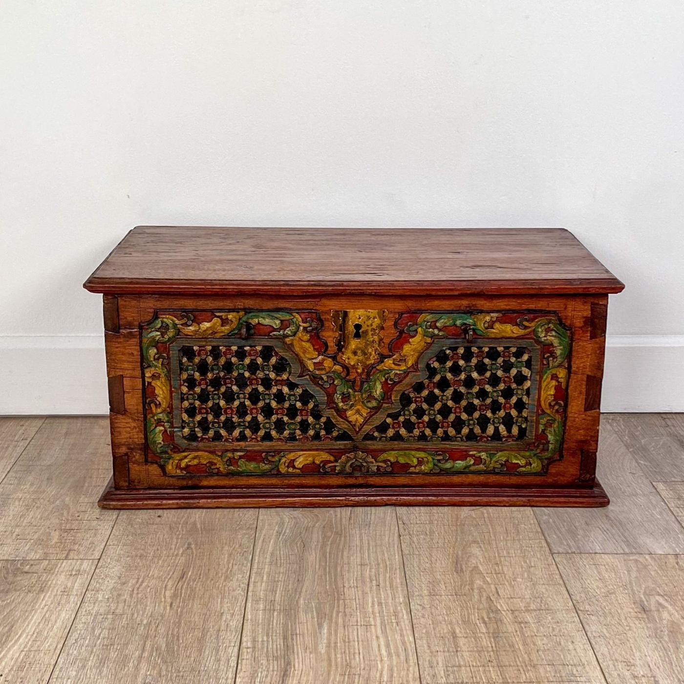 Southeast Asian Carved and Painted Document Box, 19th century