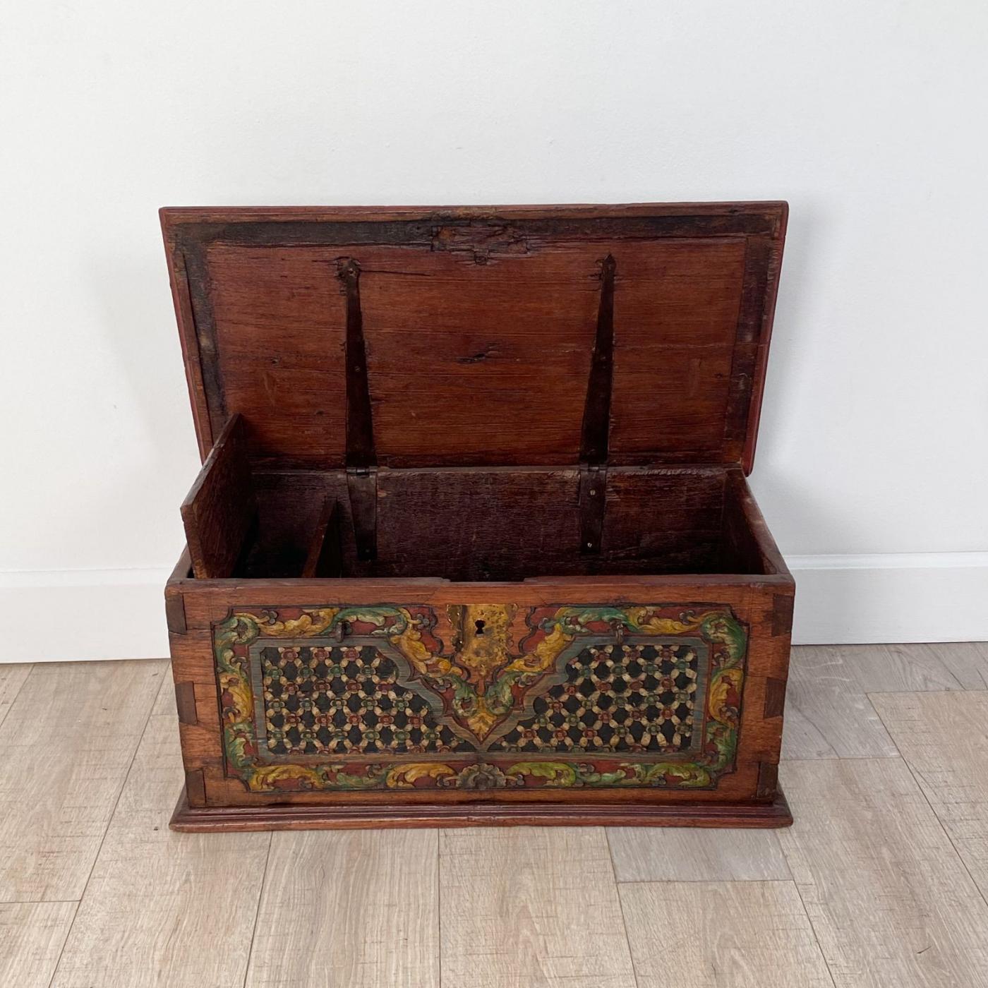 Southeast Asian Carved and Painted Document Box, 19th century