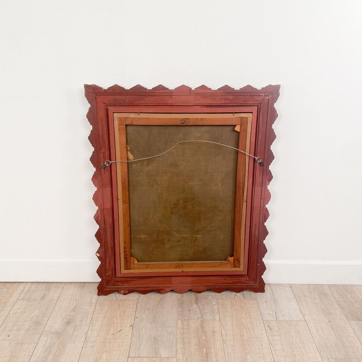 Spanish Colonial Painting of Madonna & Christ, circa 1800 in Later Frame