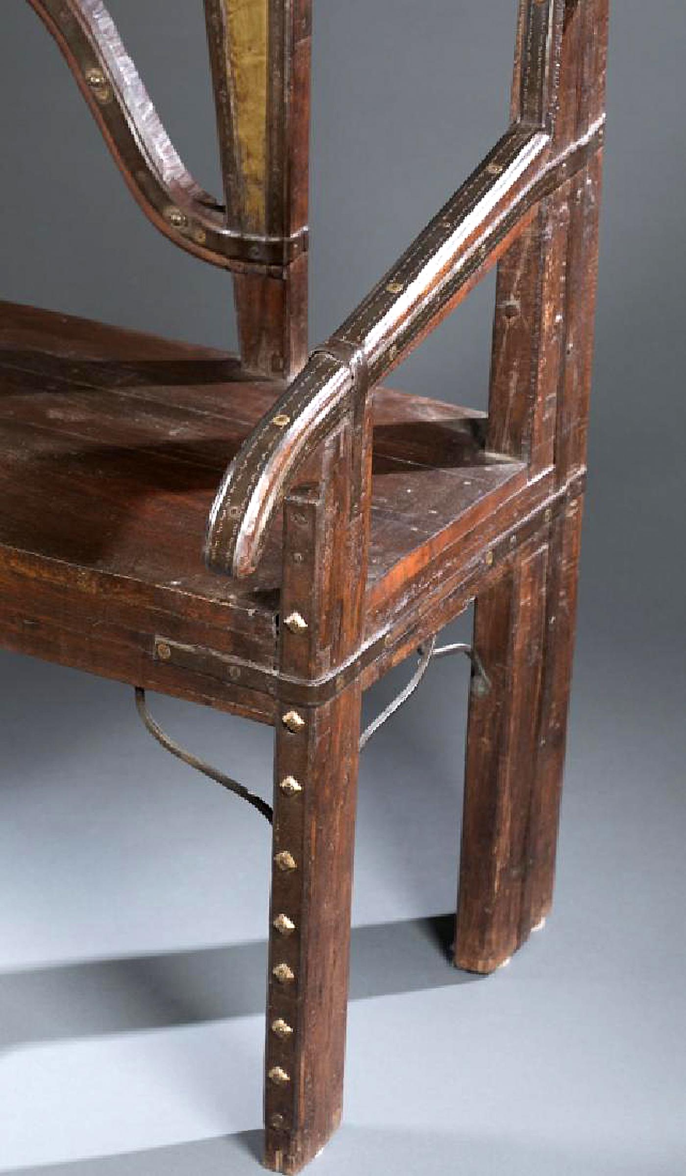 Spanish Colonial Wood and Metal Bench