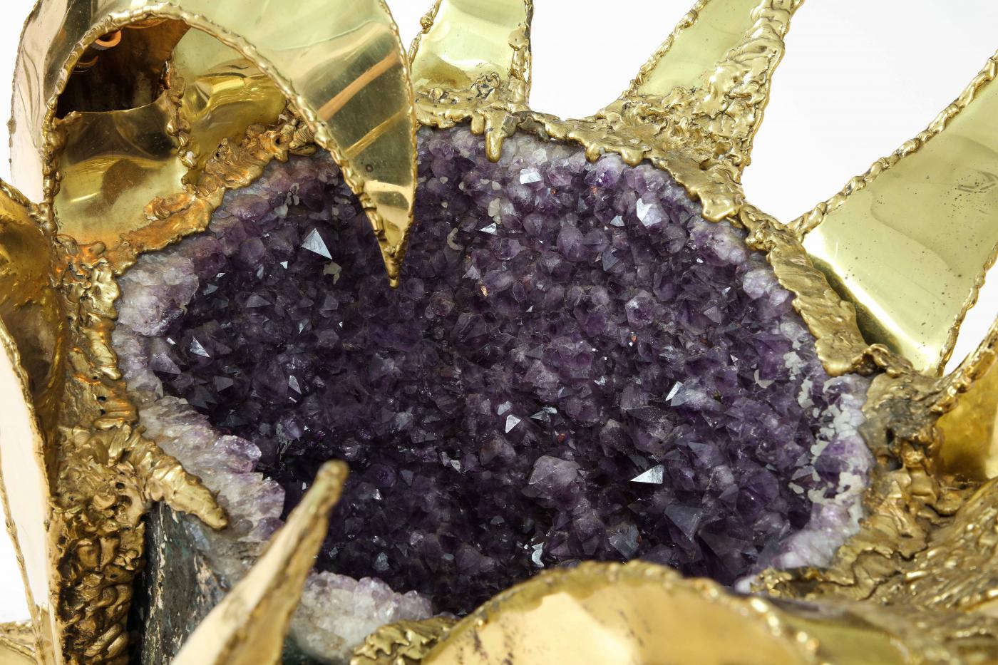 Spectacular 1970's Brutalist Amethyst Geode Table