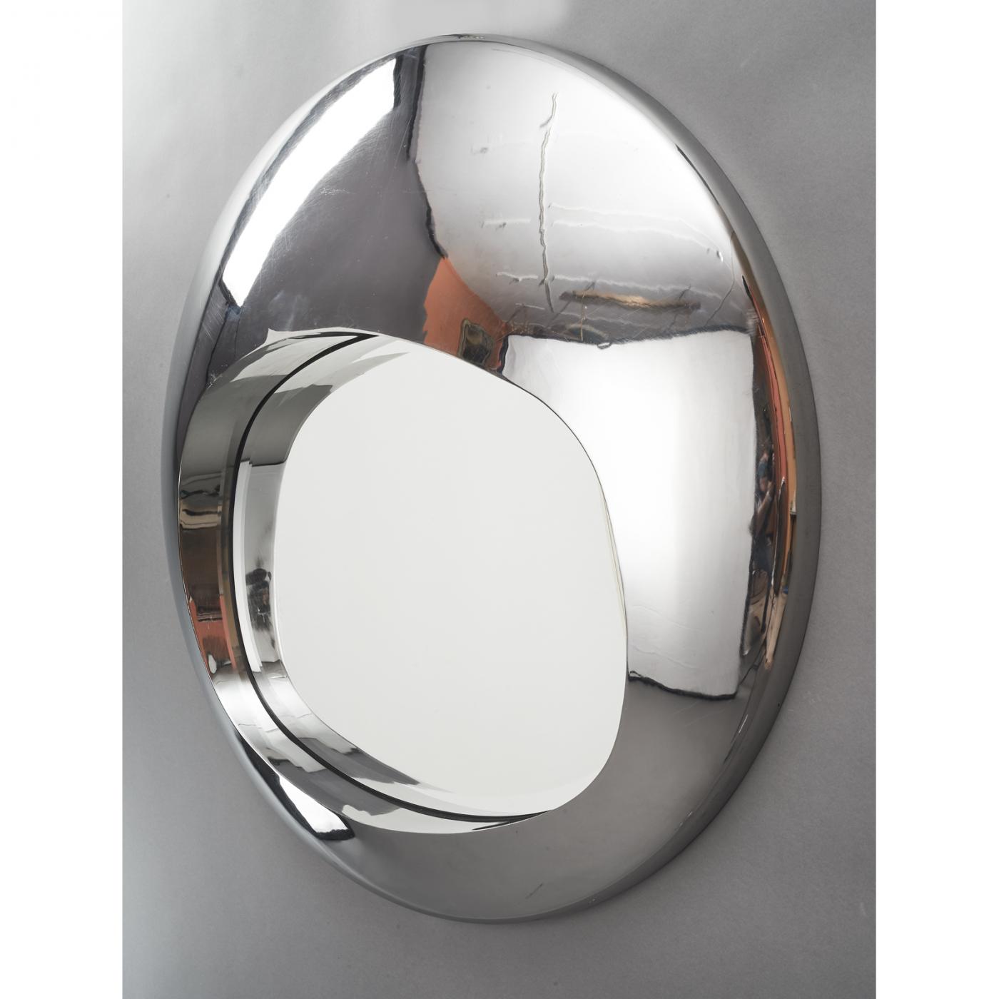 Spectacular Chromed Futuristic Mirror, France 1970's