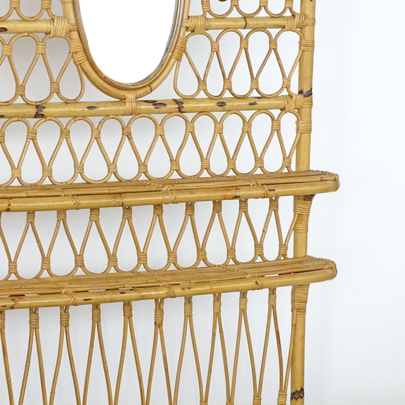 Splendid Italian 1950s Bamboo entrance hall unit