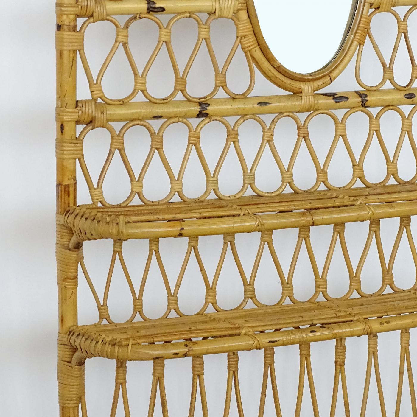 Splendid Italian 1950s Bamboo entrance hall unit