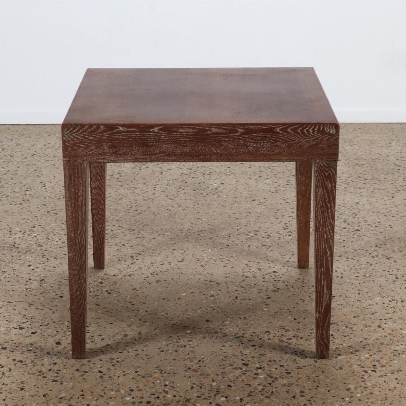 Square French cerused oak games table circa 1940