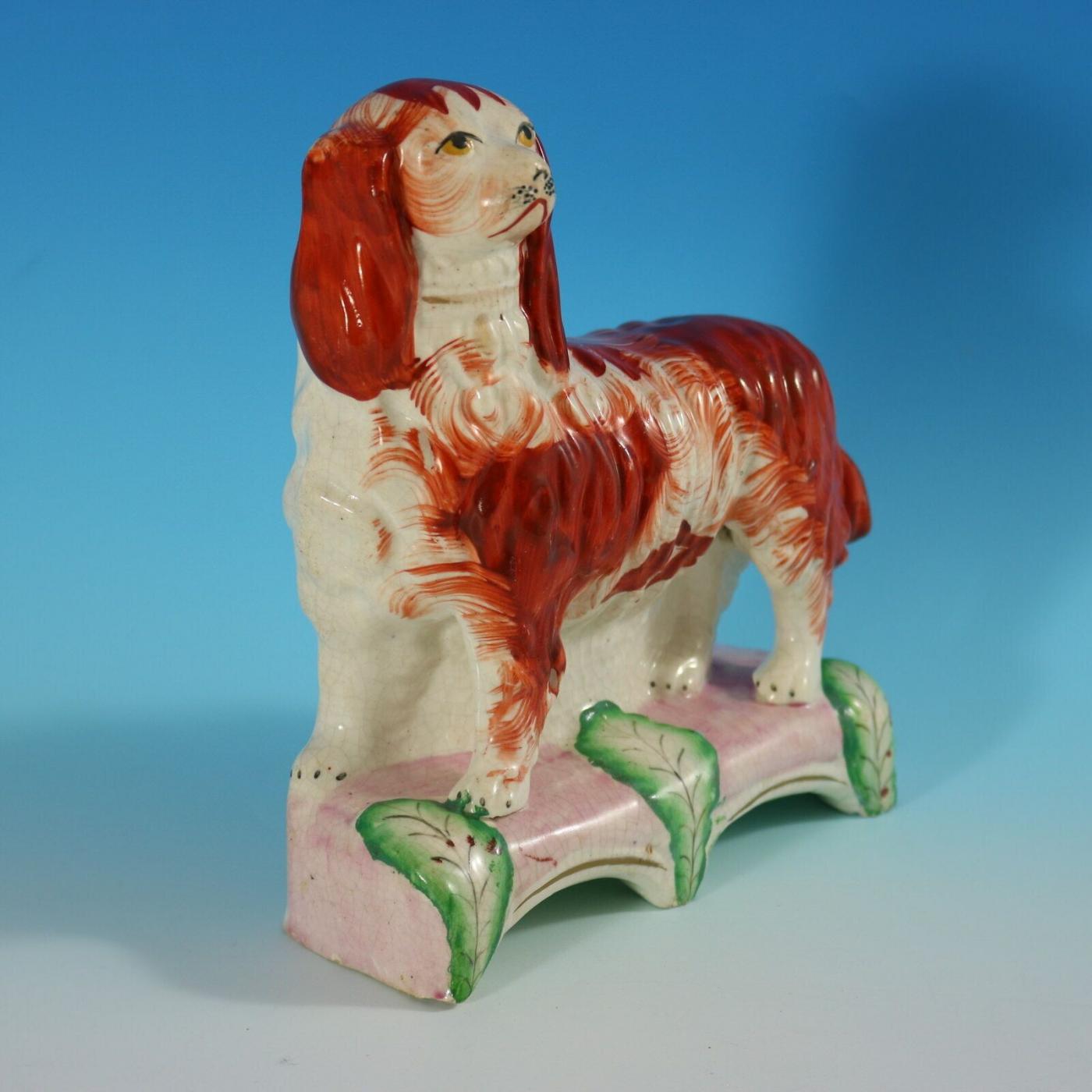 Staffordshire - Staffordshire King Charles Spaniels on Leaf Base