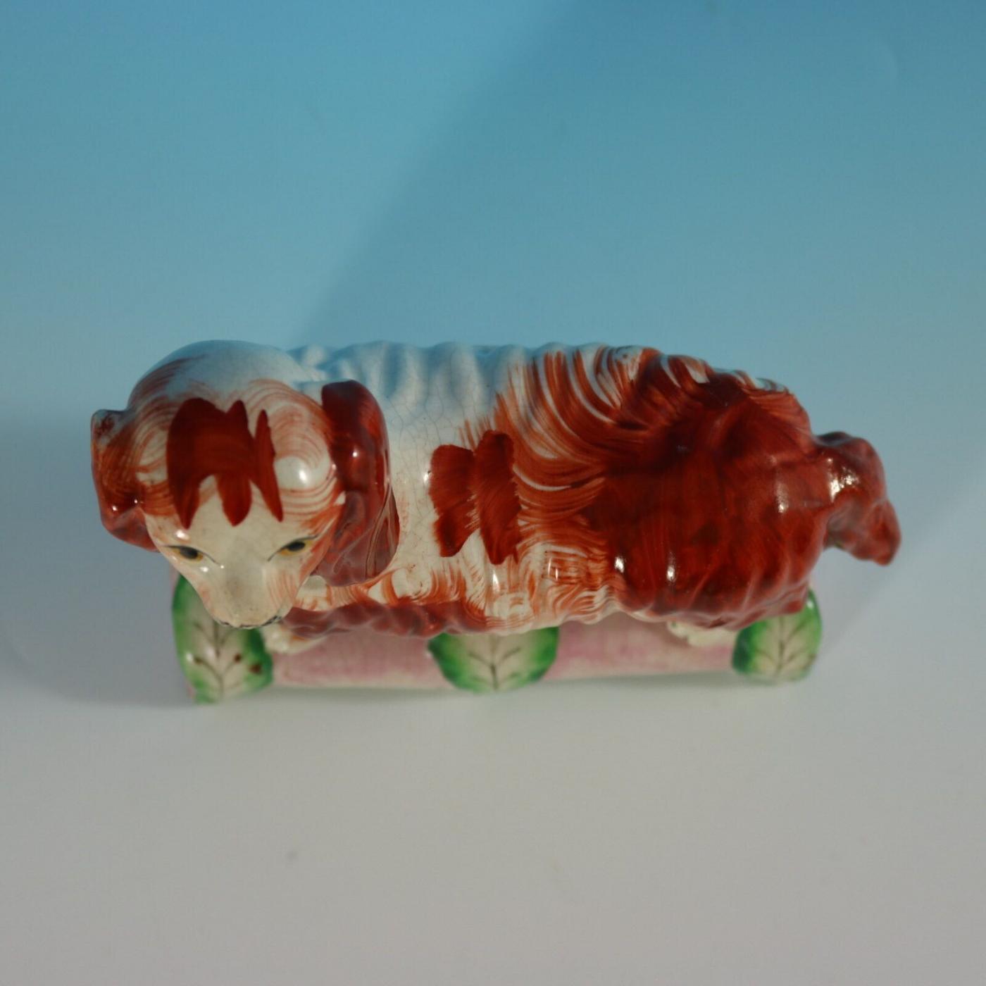 Staffordshire - Staffordshire King Charles Spaniels on Leaf Base