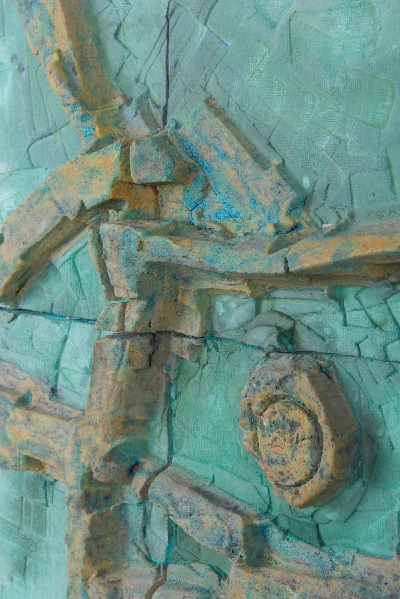 Stan Bitters - One of a Kind green Stan Bitters Ceramic Mural, USA, 2017