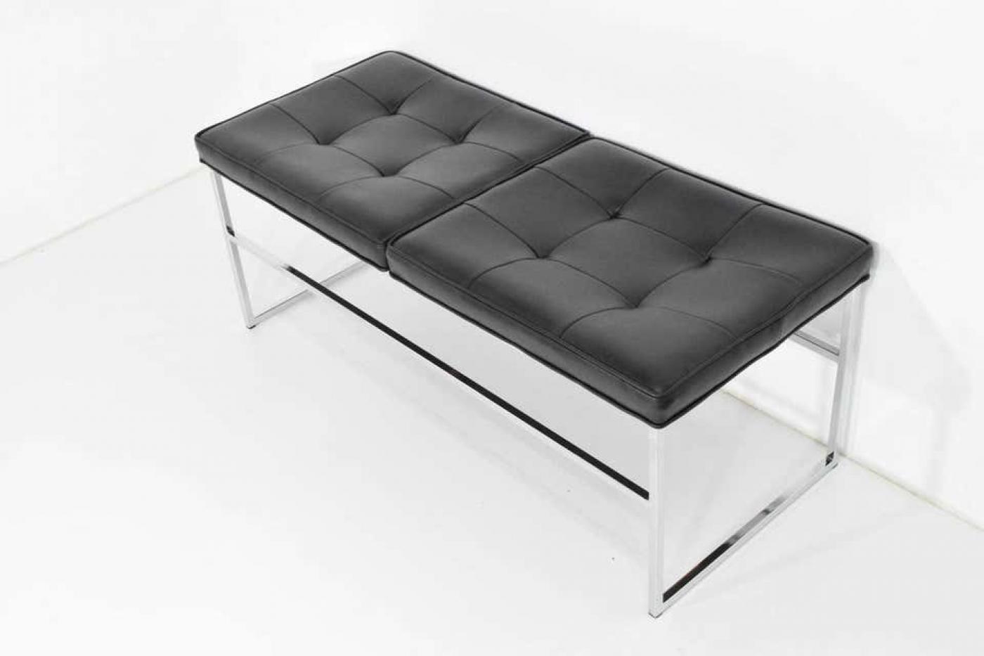 Steelcase Co. - Bench in Chrome and Leather by Steelcase