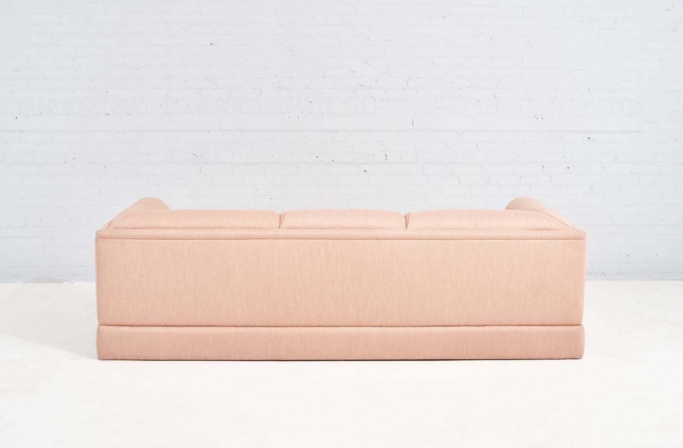Steve Chase - Steve Chase Postmodern Pink Silk Sofa, 1980