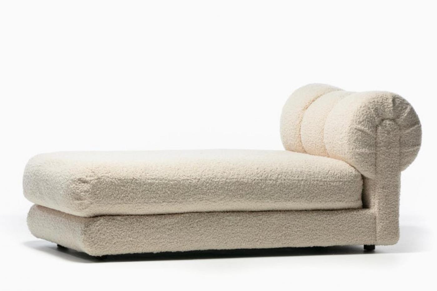 Steve Chase - Steve Chase Style Post Modern Chaise Lounge in Soft Ivory ...