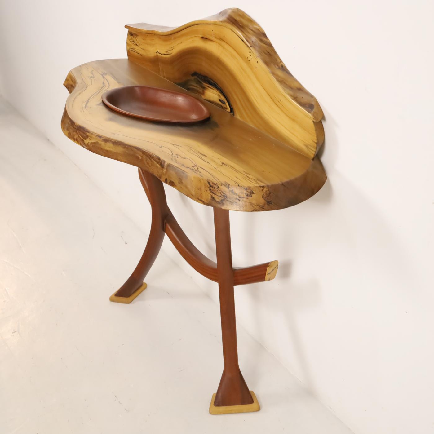 Studio Craft Organic Wood Slab Console w/Integrated Bowl