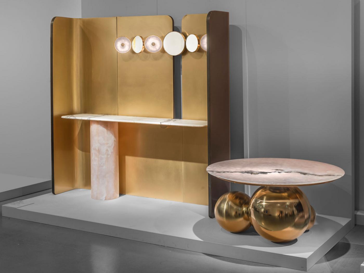 Studio MVW - 'Jintang' Installation: screen, wall light, console