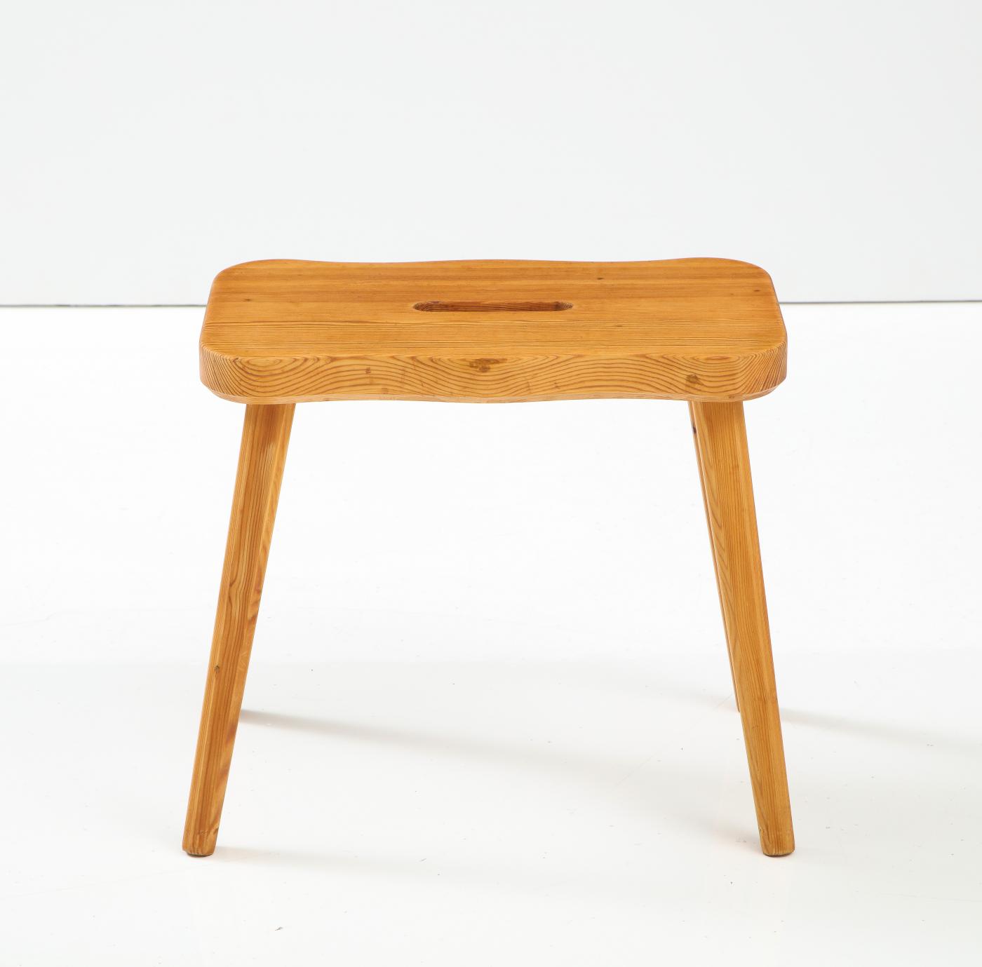 Swedish Modernist Pine Stool, Circa 1950s