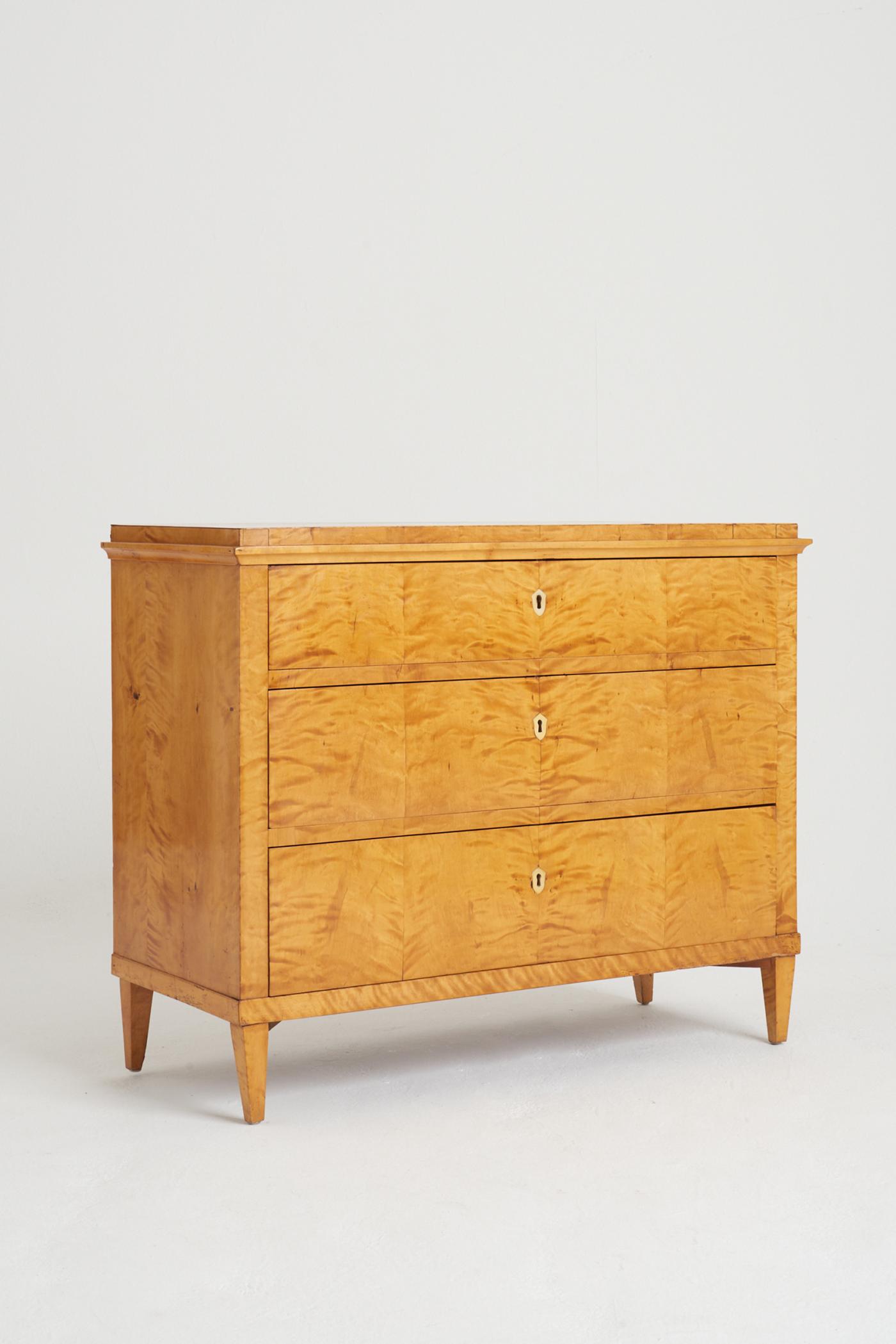 Swedish Satin Birch Chest of Drawers