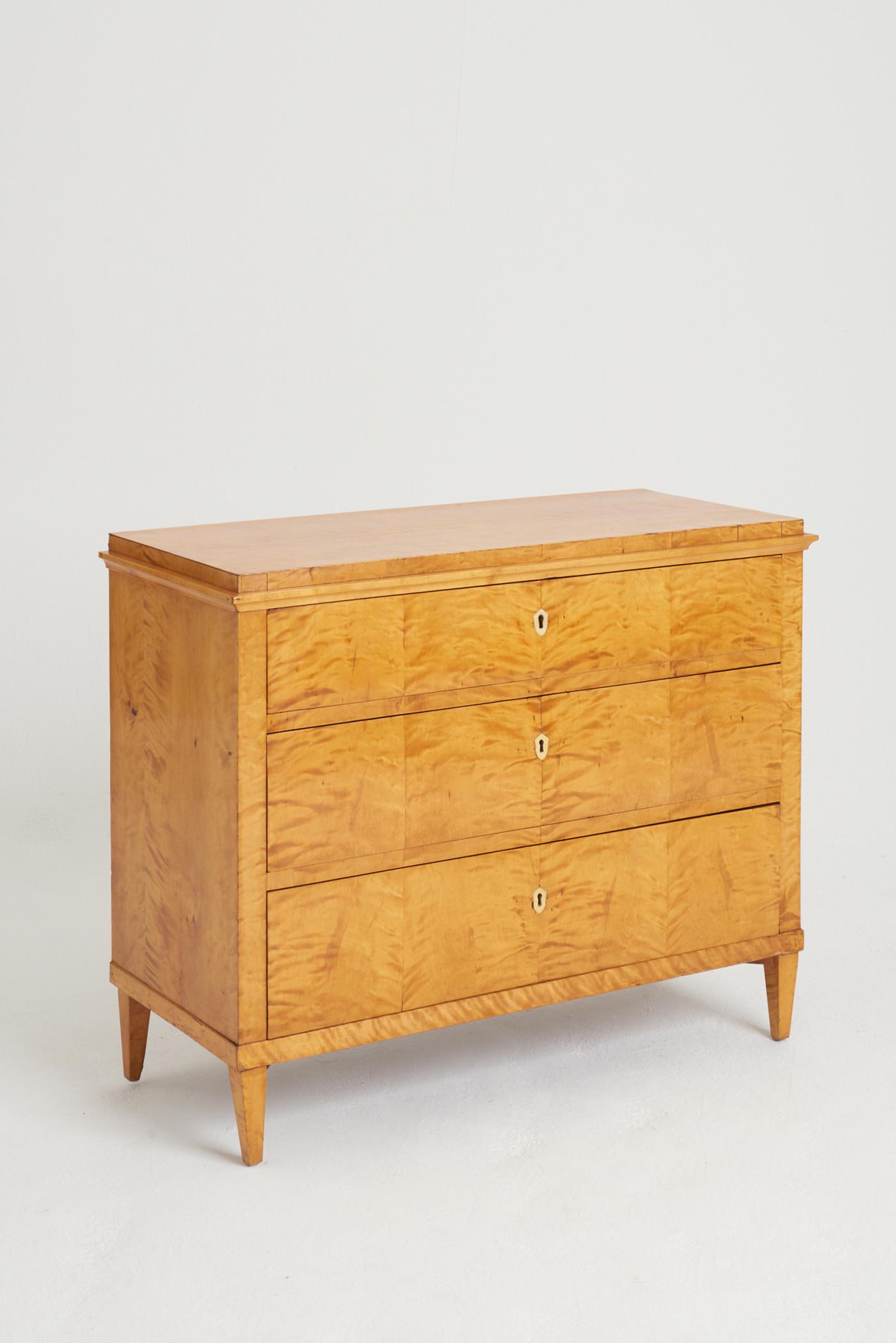 Swedish Satin Birch Chest of Drawers