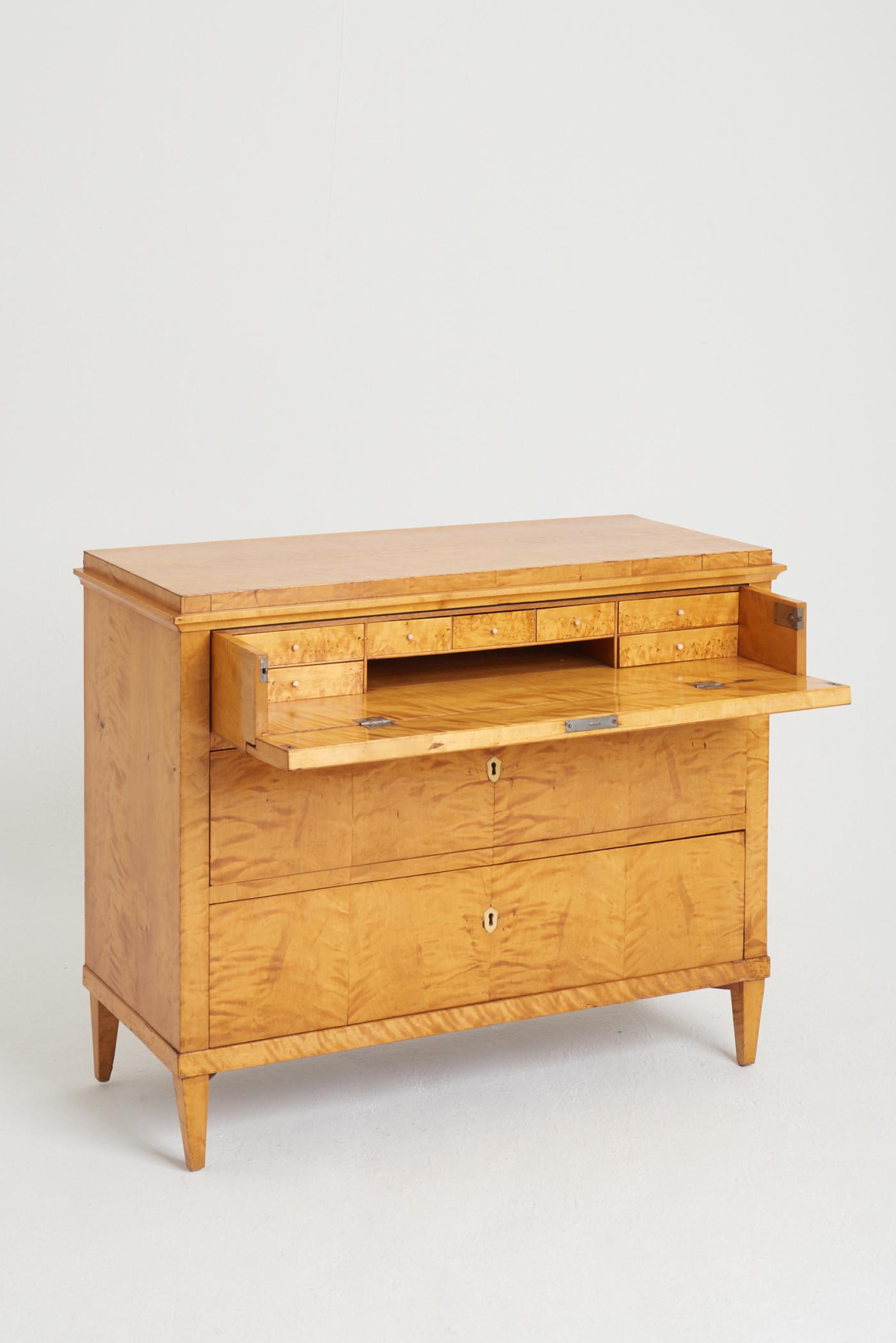 Swedish Satin Birch Chest of Drawers