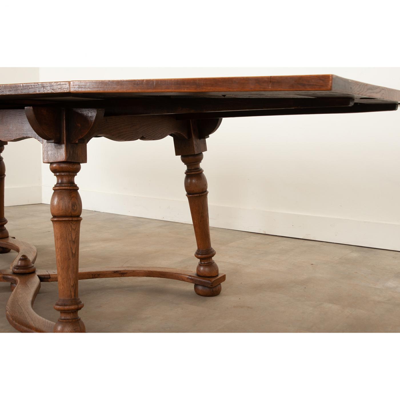 Swiss Draw Leaf Table with Inset Slate Top