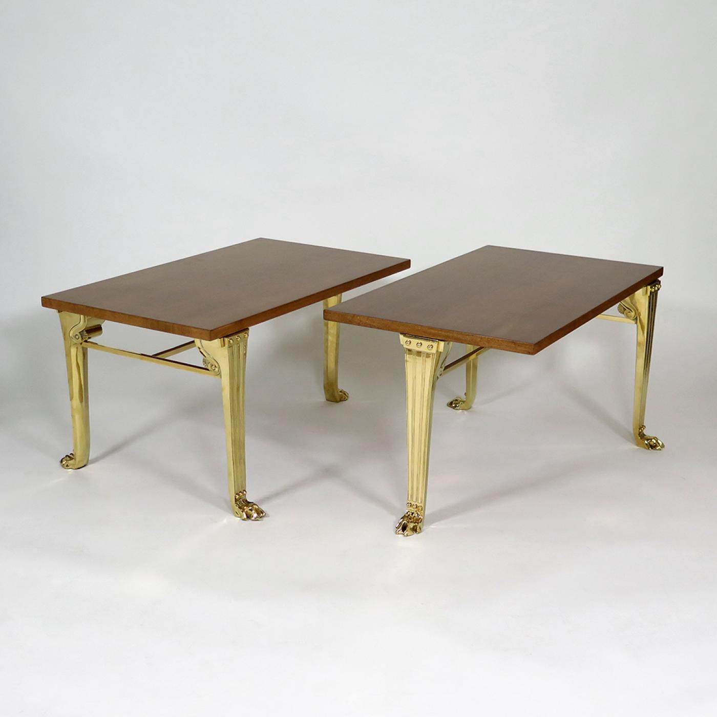T.H. Robsjohn-Gibbings - Rare pair of Trapeza tables
