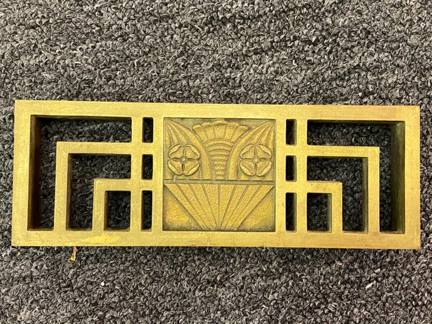 THREE BRONZE ART DECO ARCHITECTURAL RADIATOR COVERS