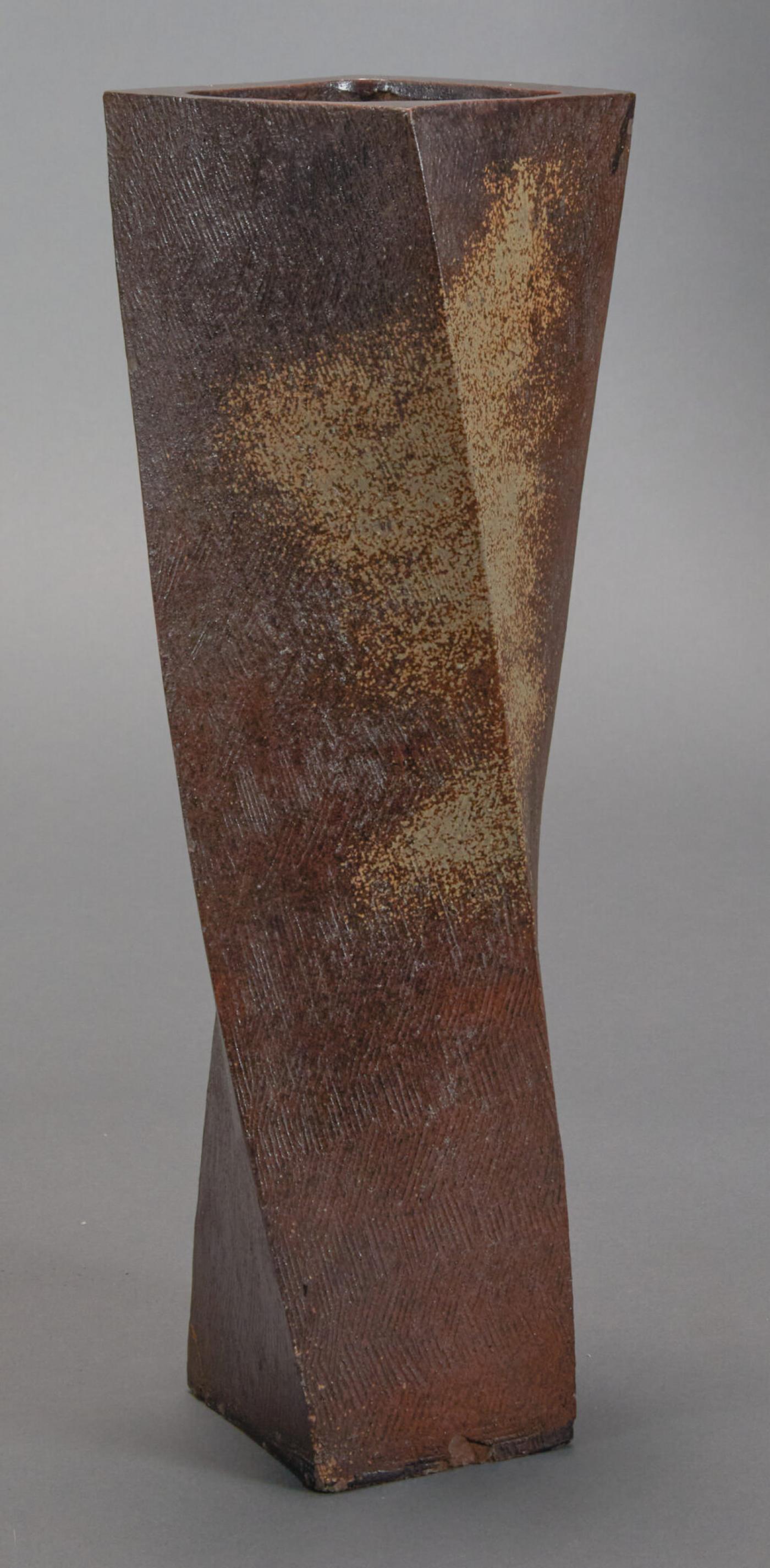 Tall Bizen Twisted Vase