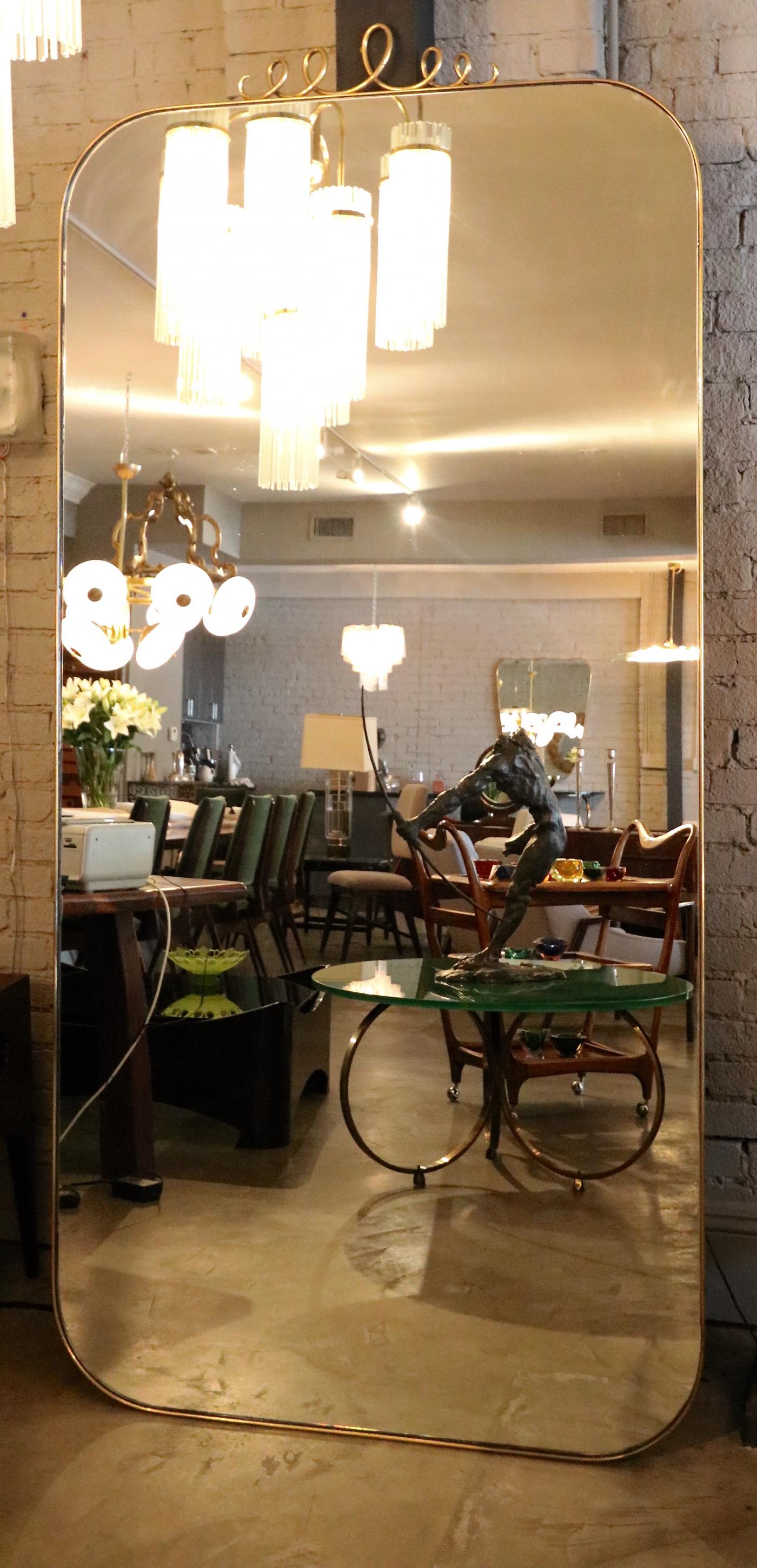 Adesso Studio - Tall Rectangular Brass Mirror with Loop Detail