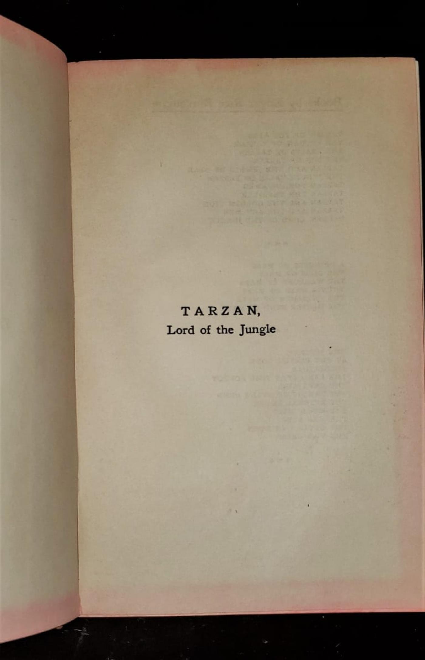 Edgar Rice Burroughs - Tarzan Lord of the Jungle First Edition Second ...
