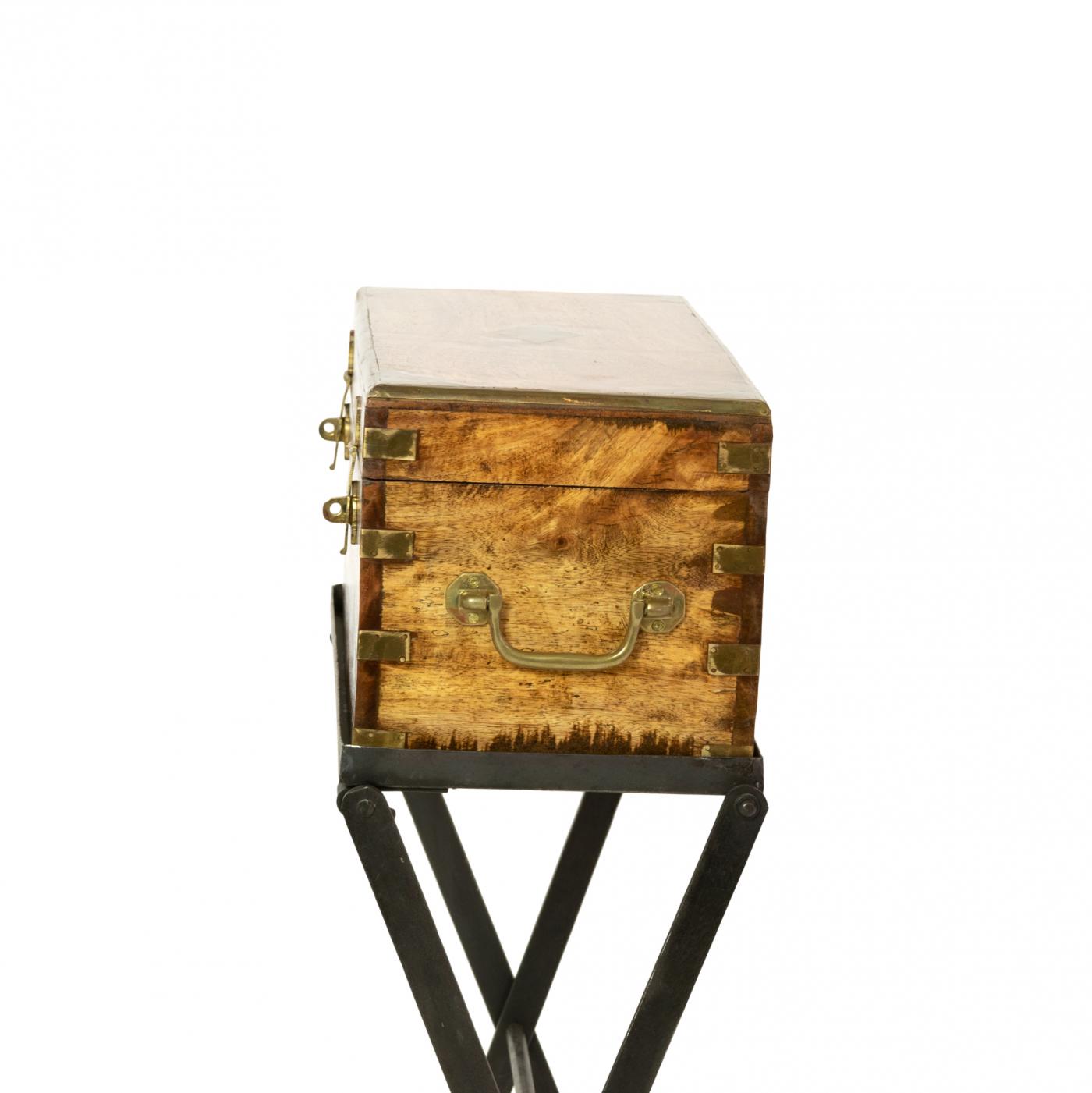 Teak & Brass Campaign Boxes, Anglo Indian Circa 1880, On Later Stands.