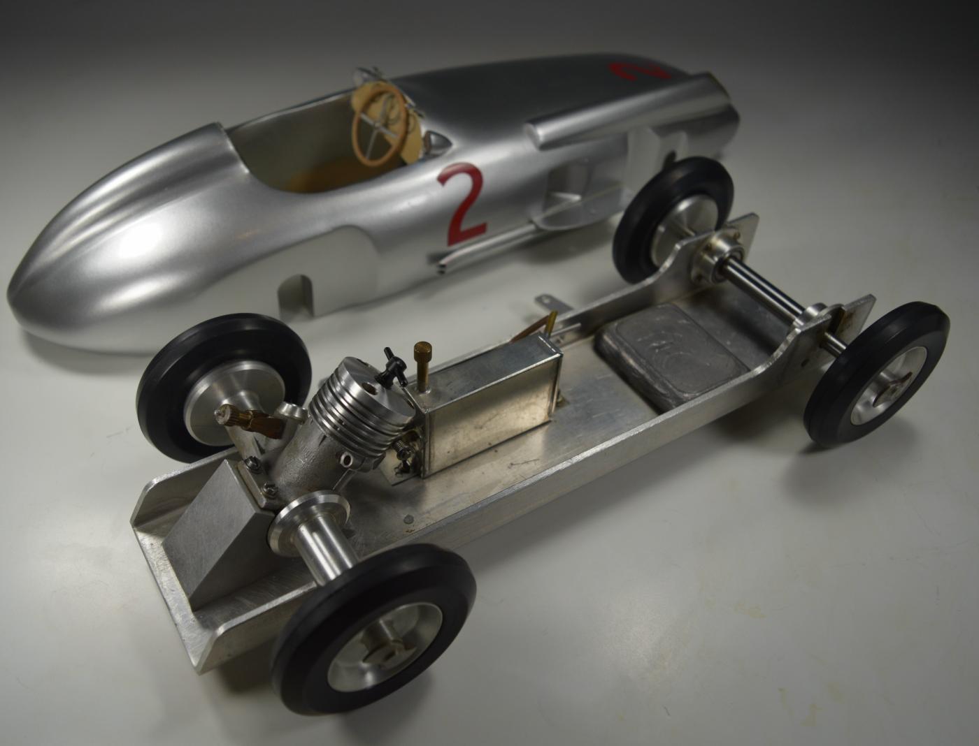 Tether Car Mercedes W 196 Streamliner Race Car Model Gas Powered