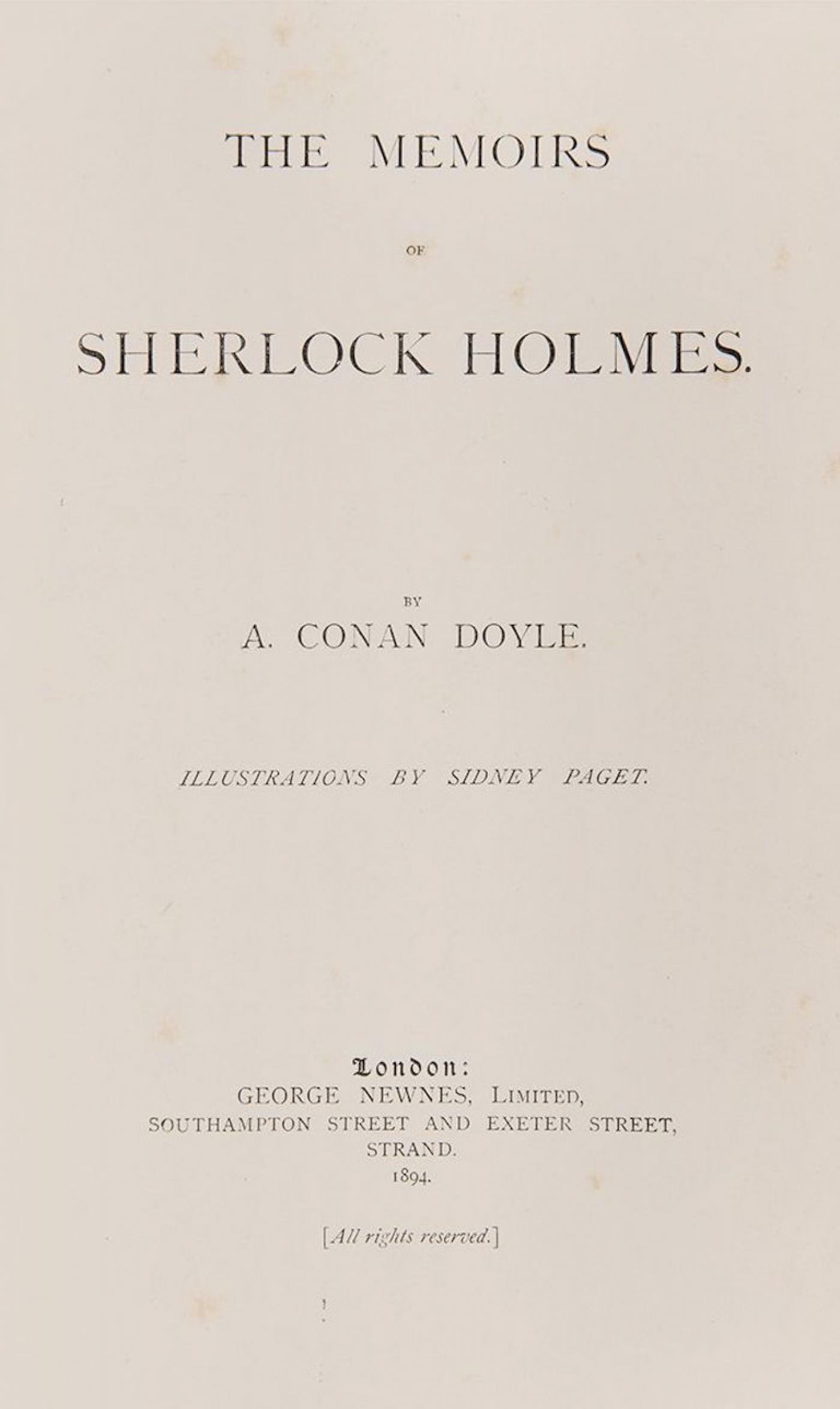 Arthur Conan Doyle - The Memoirs of Sherlock Holmes