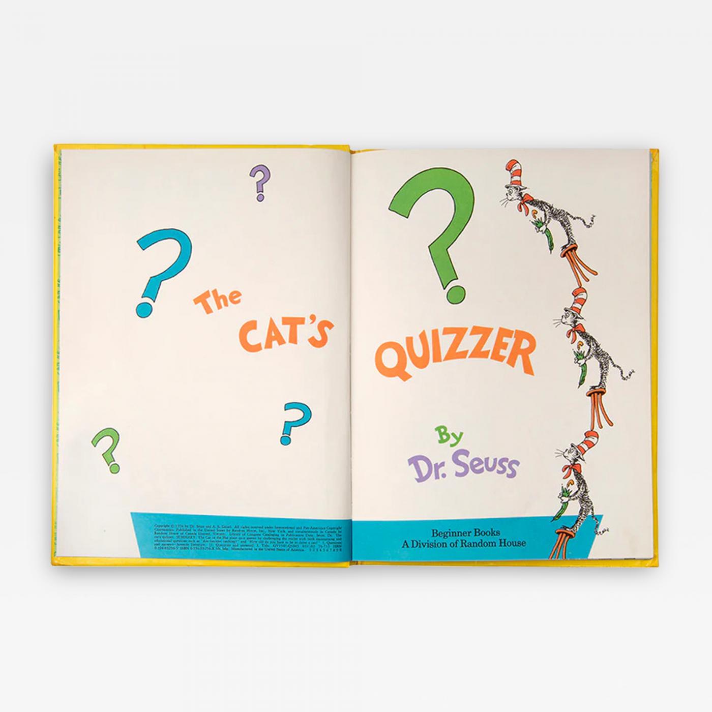 Theodor Seuss (Dr. Seuss) Geisel - The Cat's Quizzer. by Dr. SEUSS