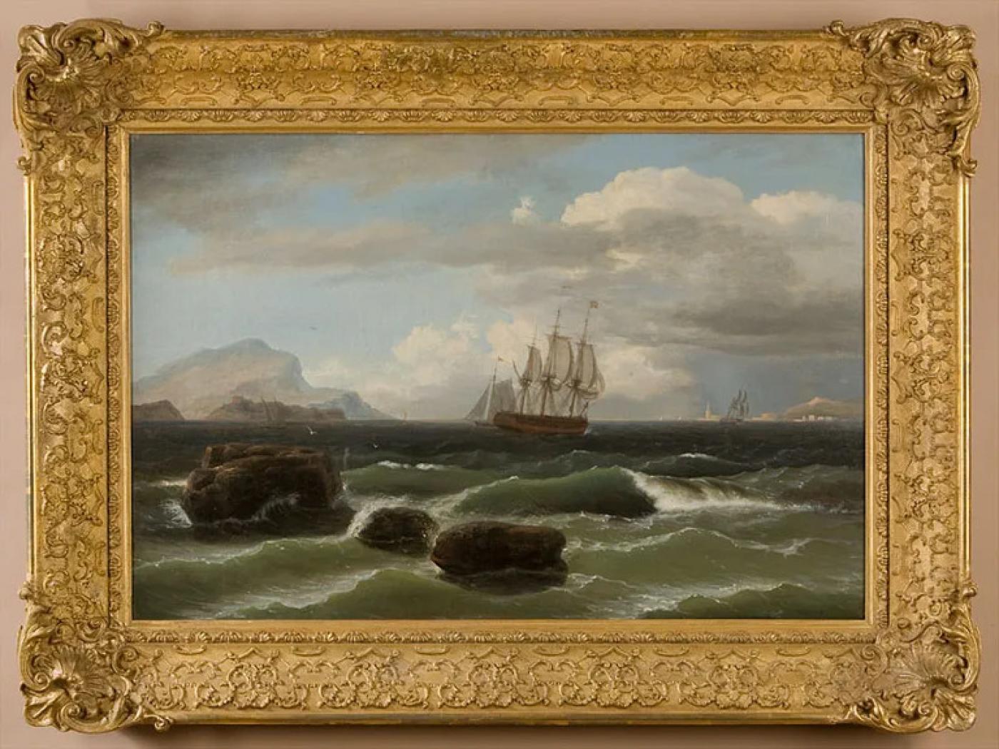 Thomas Birch - SAILING OFF THE COAST BY THOMAS BIRCH