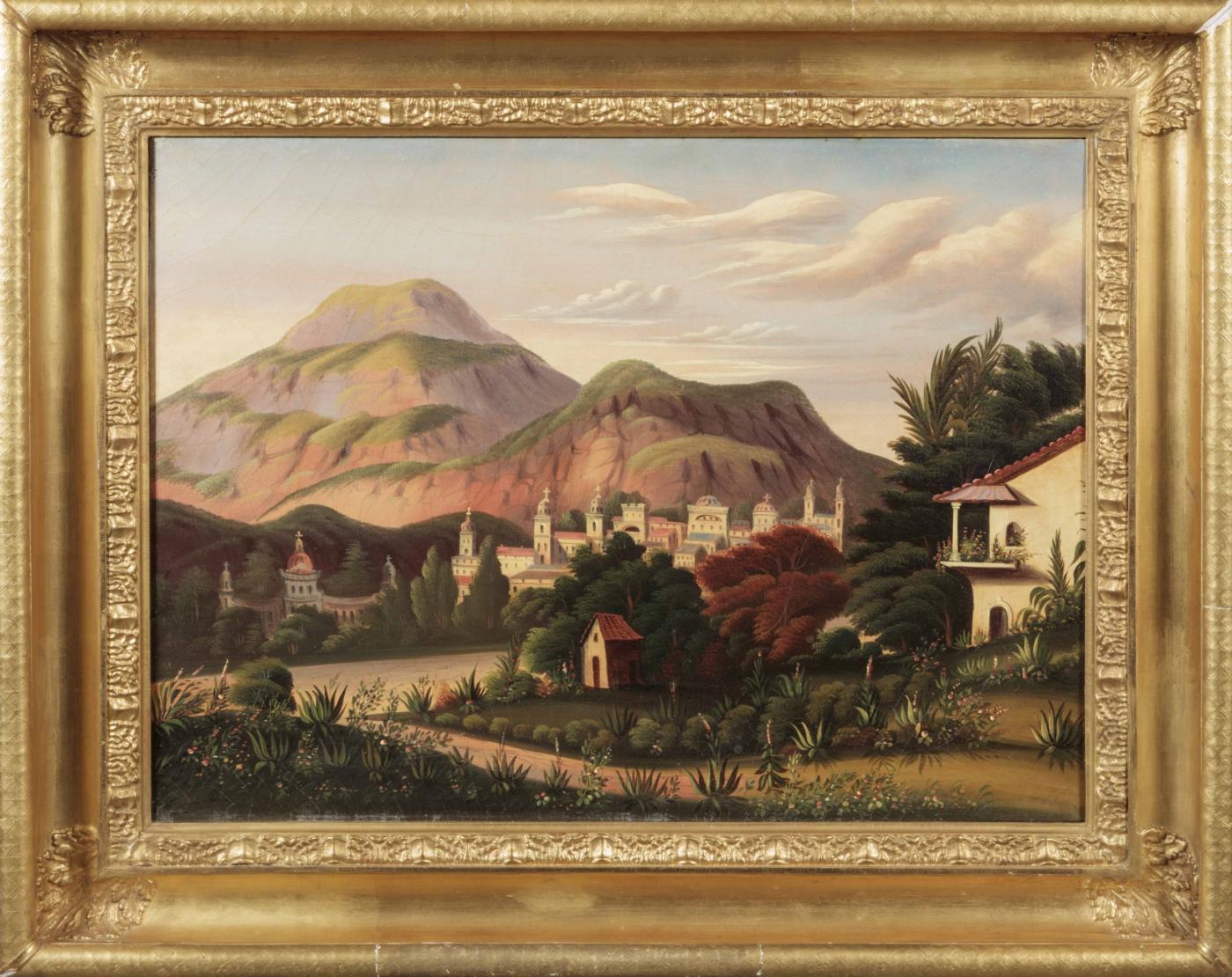 Thomas Chambers - Village in a Mexican Landscape