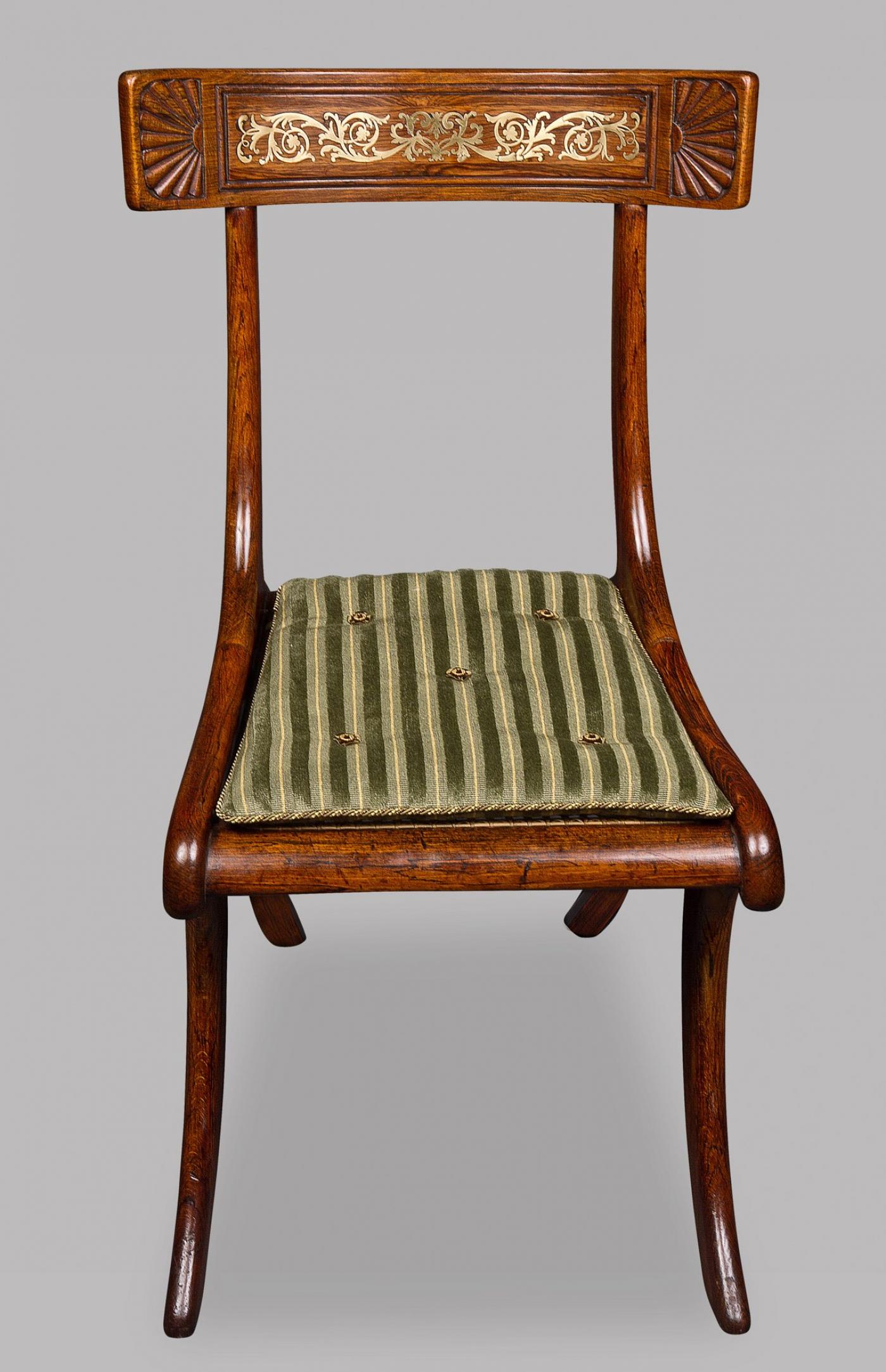 Thomas Hope - Set of Four Regency Faux Rosewood Klismos Chairs after a ...