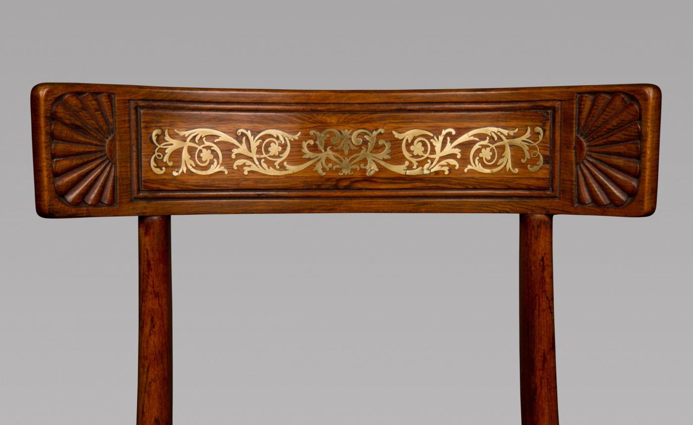 Thomas Hope - Set of Four Regency Faux Rosewood Klismos Chairs after a ...