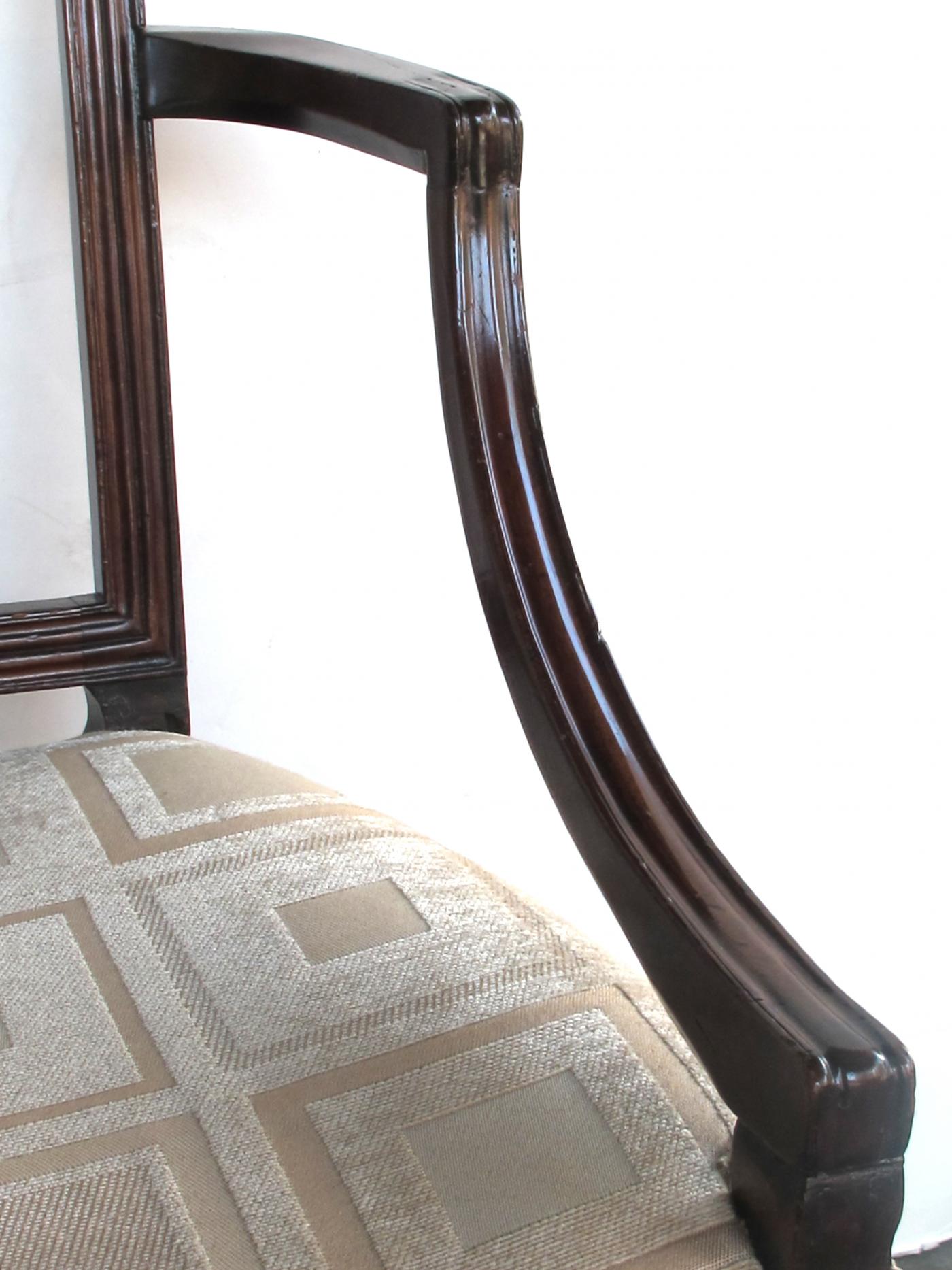 Thomas Sheraton - A Handsome English George III Sheraton Mahogany Armchair