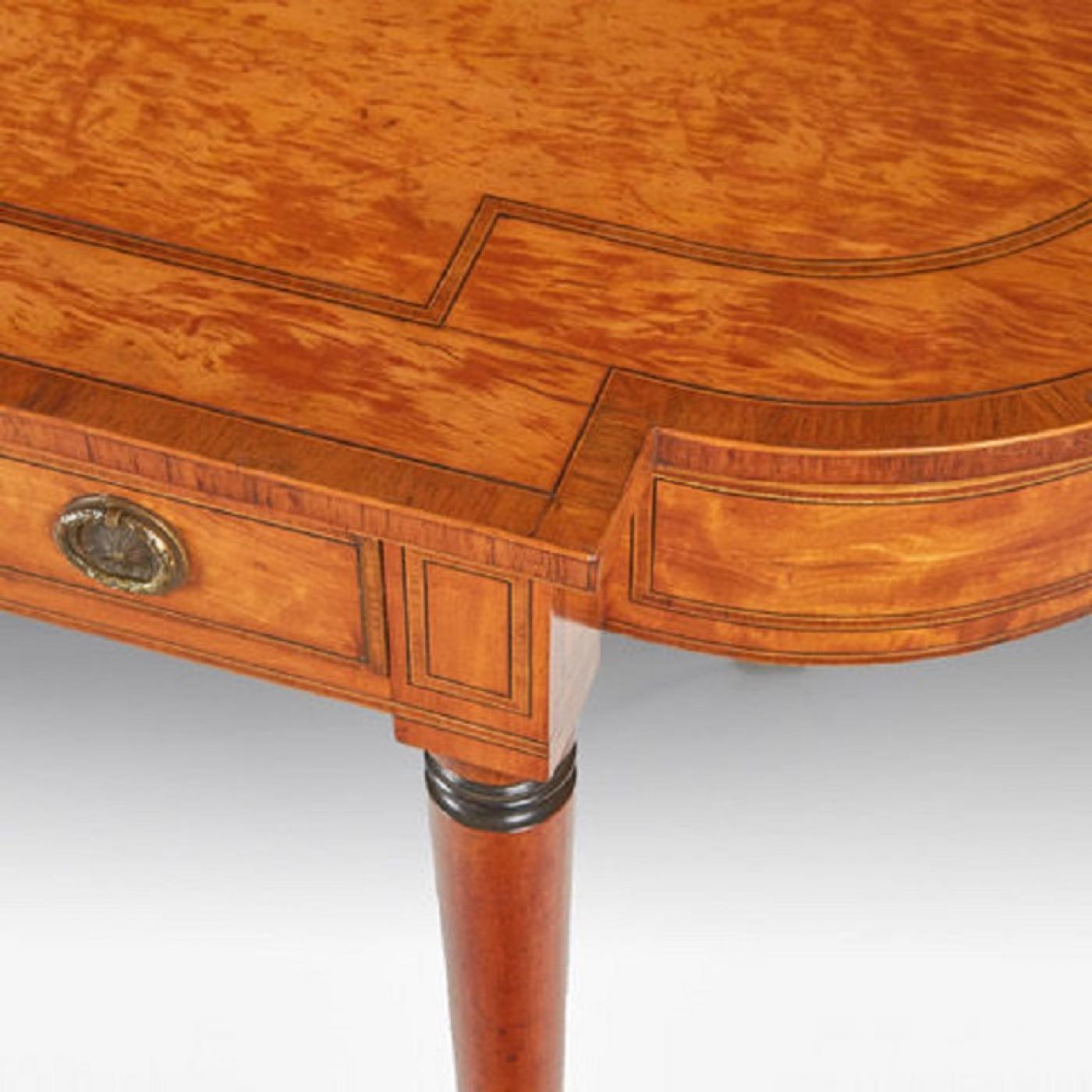 Thomas Sheraton - Superb George 111 Period Satinwood Library/Writing Table