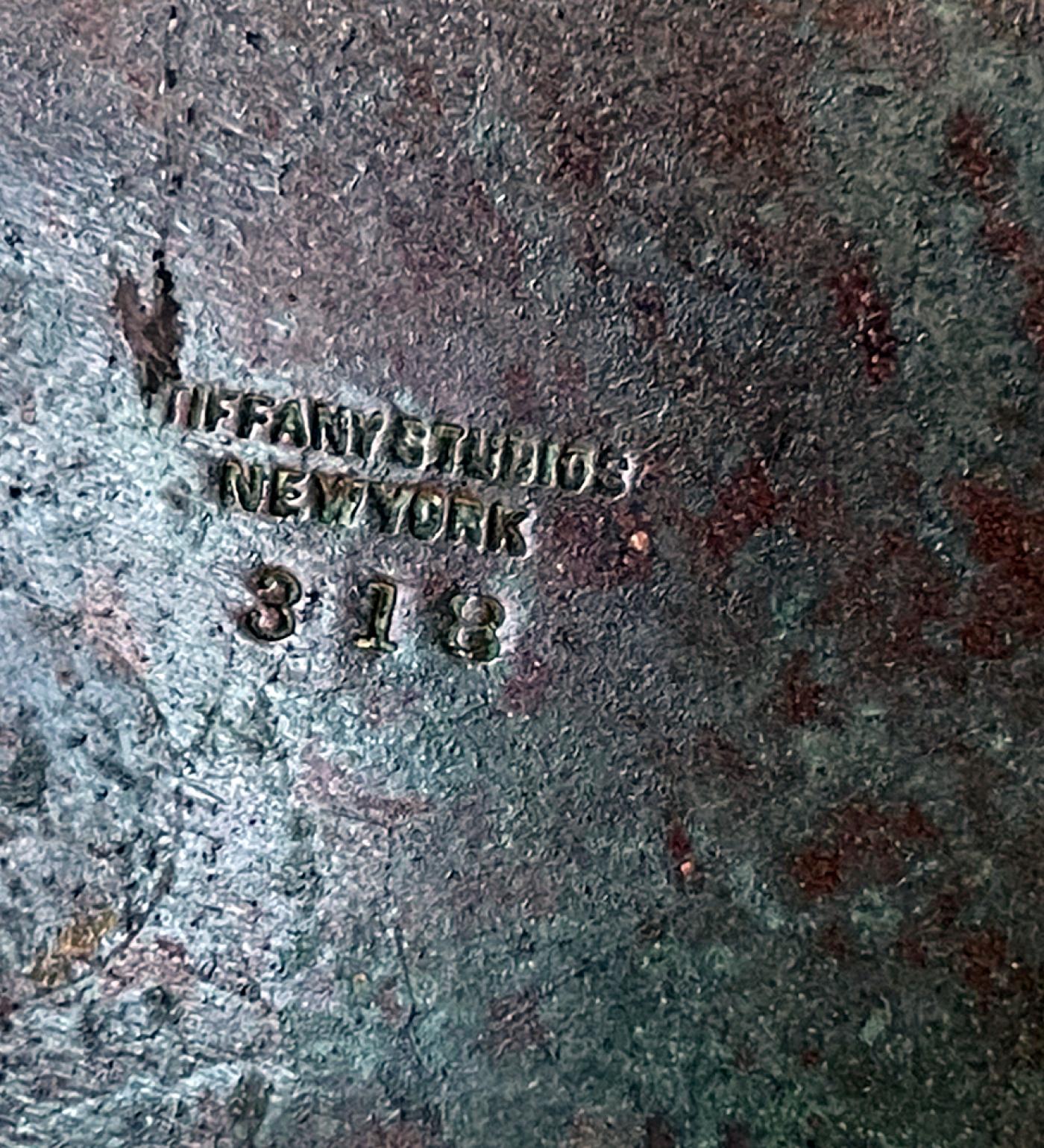 Tiffany Studios - Rare Linenfold Double Student Table Lamp Tiffany Studio