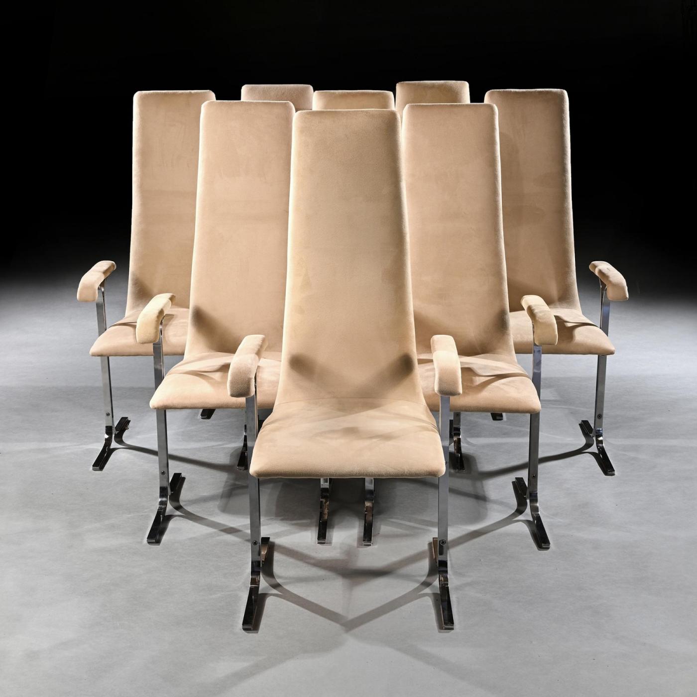 Tim Bates - Set of Eight Mid Century High Back Lisse Dining Chairs ...