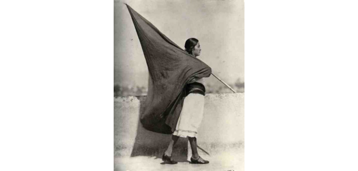 Tina Modotti - Woman with Flag, 1928